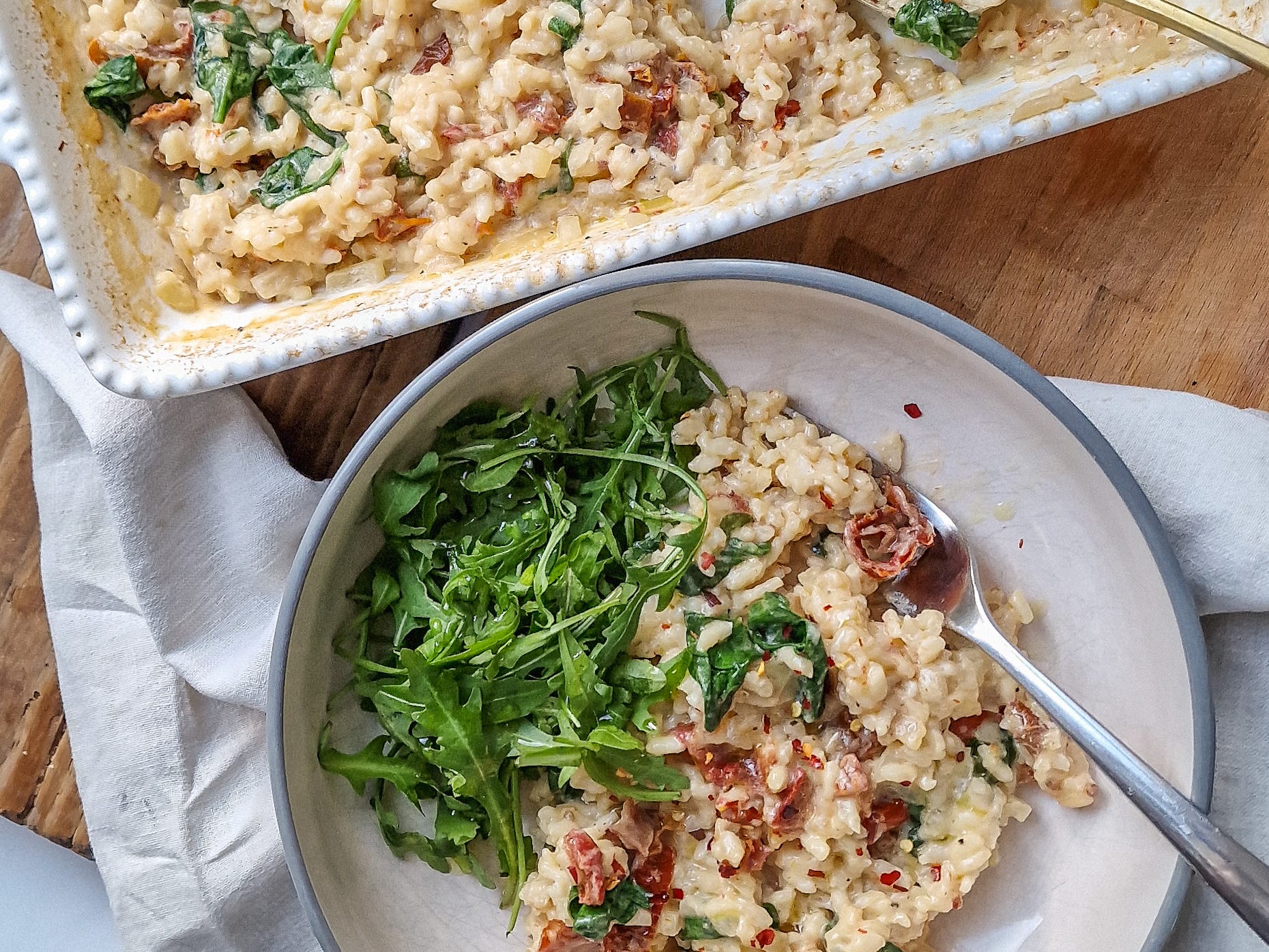 Cheat's Baked Boursin & Tomato Risotto - Amy Sheppard Food