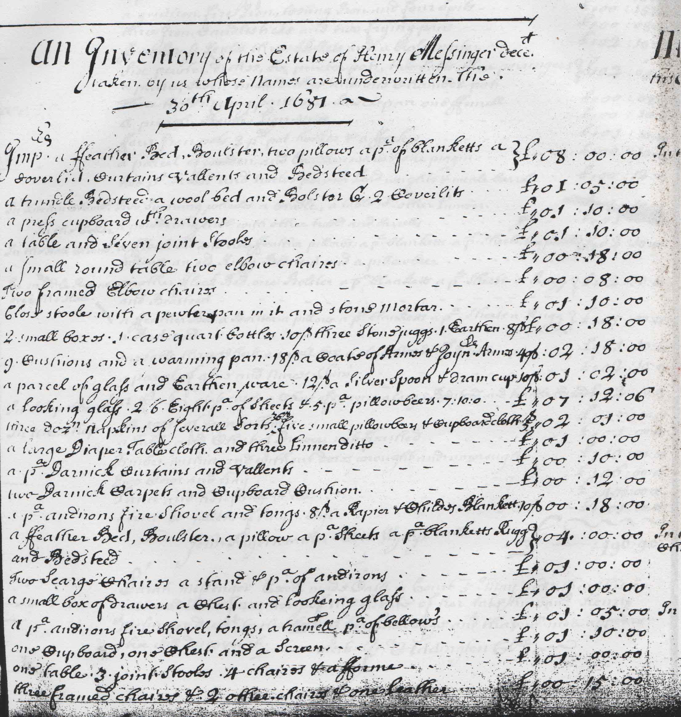 17th-century Boston inventories - by Peter Follansbee
