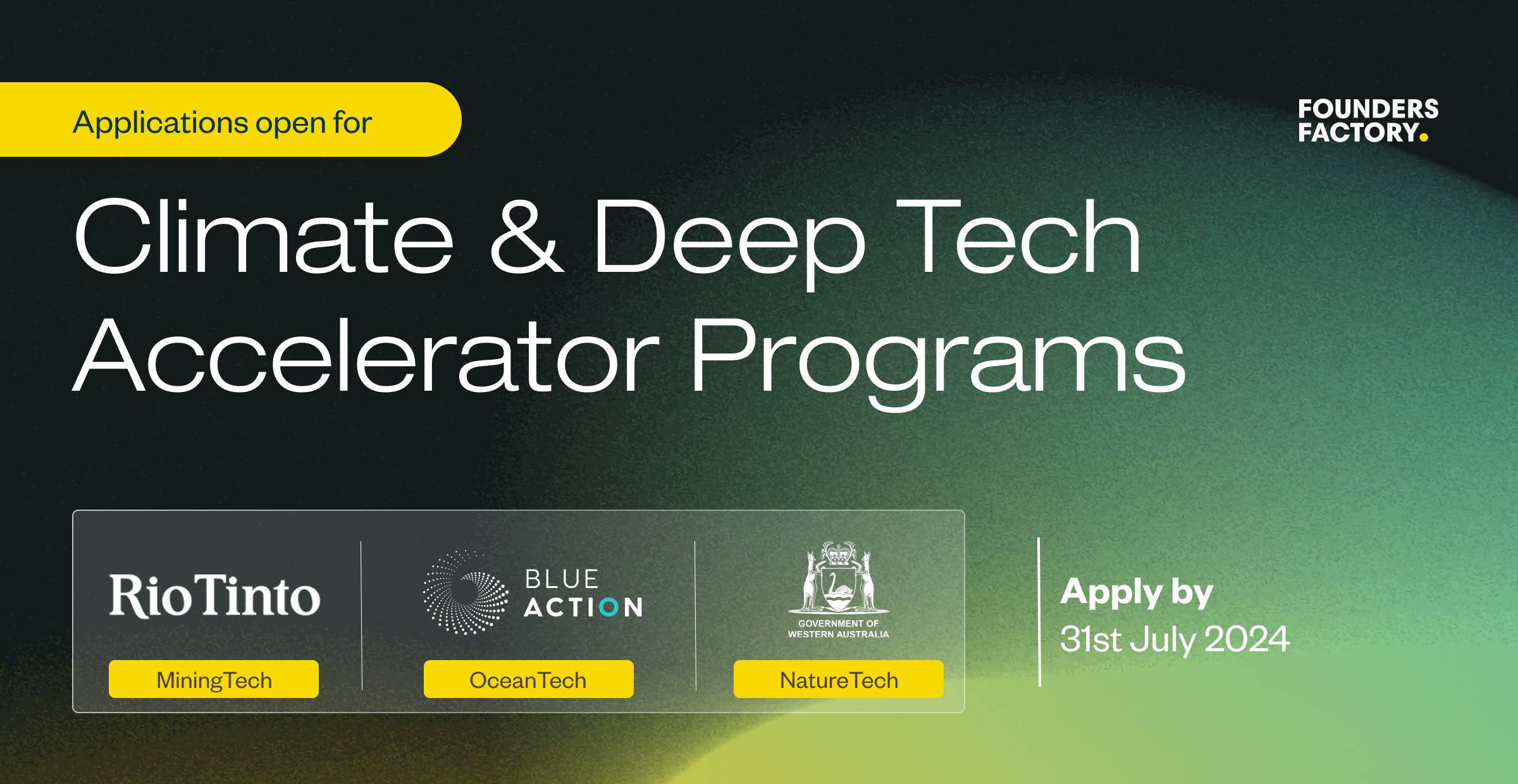 📣 Calling all Climate & Deep Tech founders