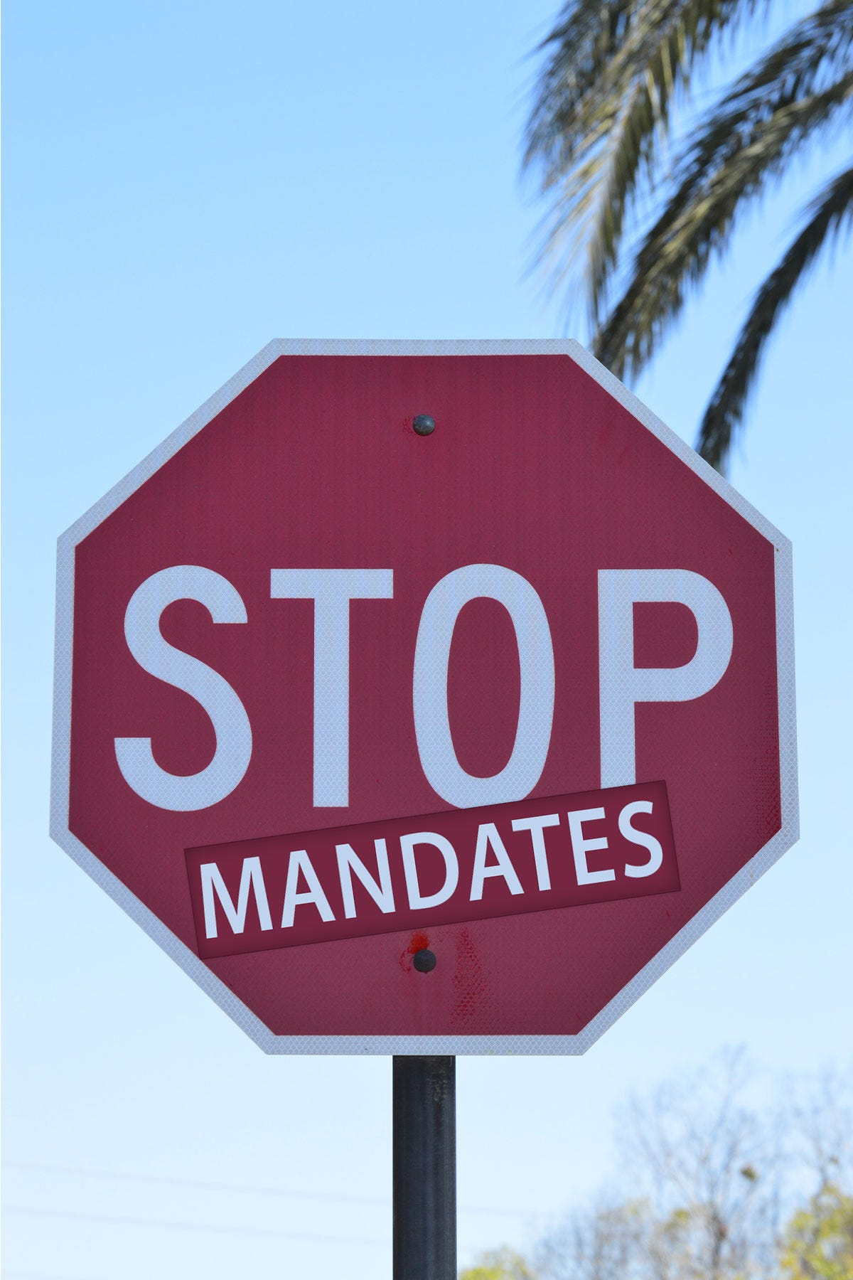 STOP MANDATES STOP SIGN - by Ned B. - MEEMINGFUL
