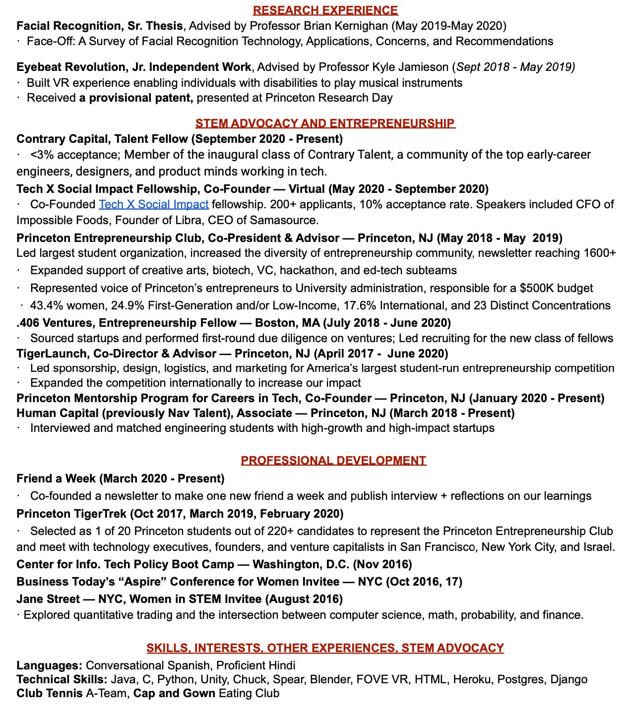 MBA Resume - by Ayushi Sinha - Ayushi’s Substack