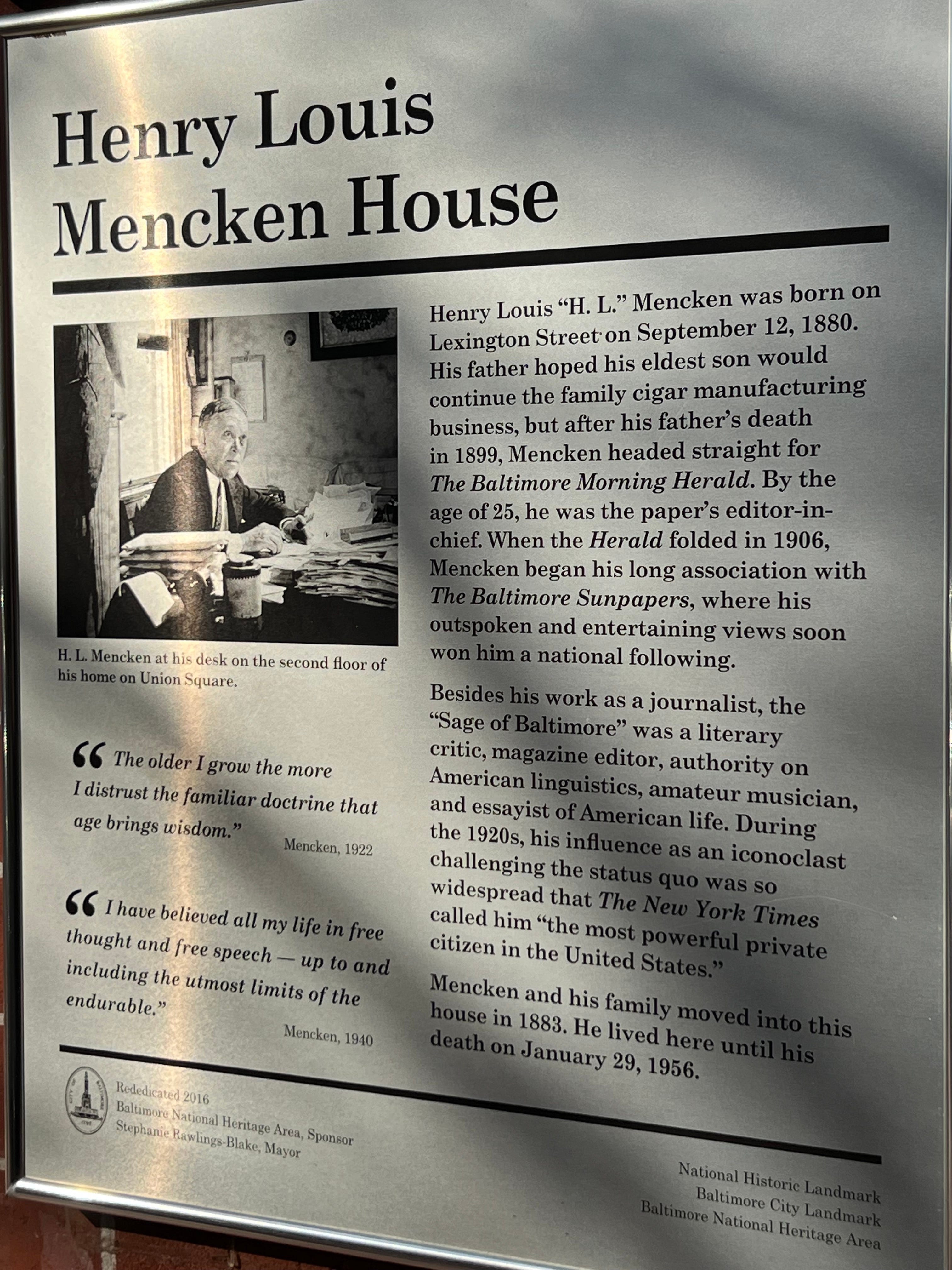 The H.L. Mencken House - by Jeffrey Falk