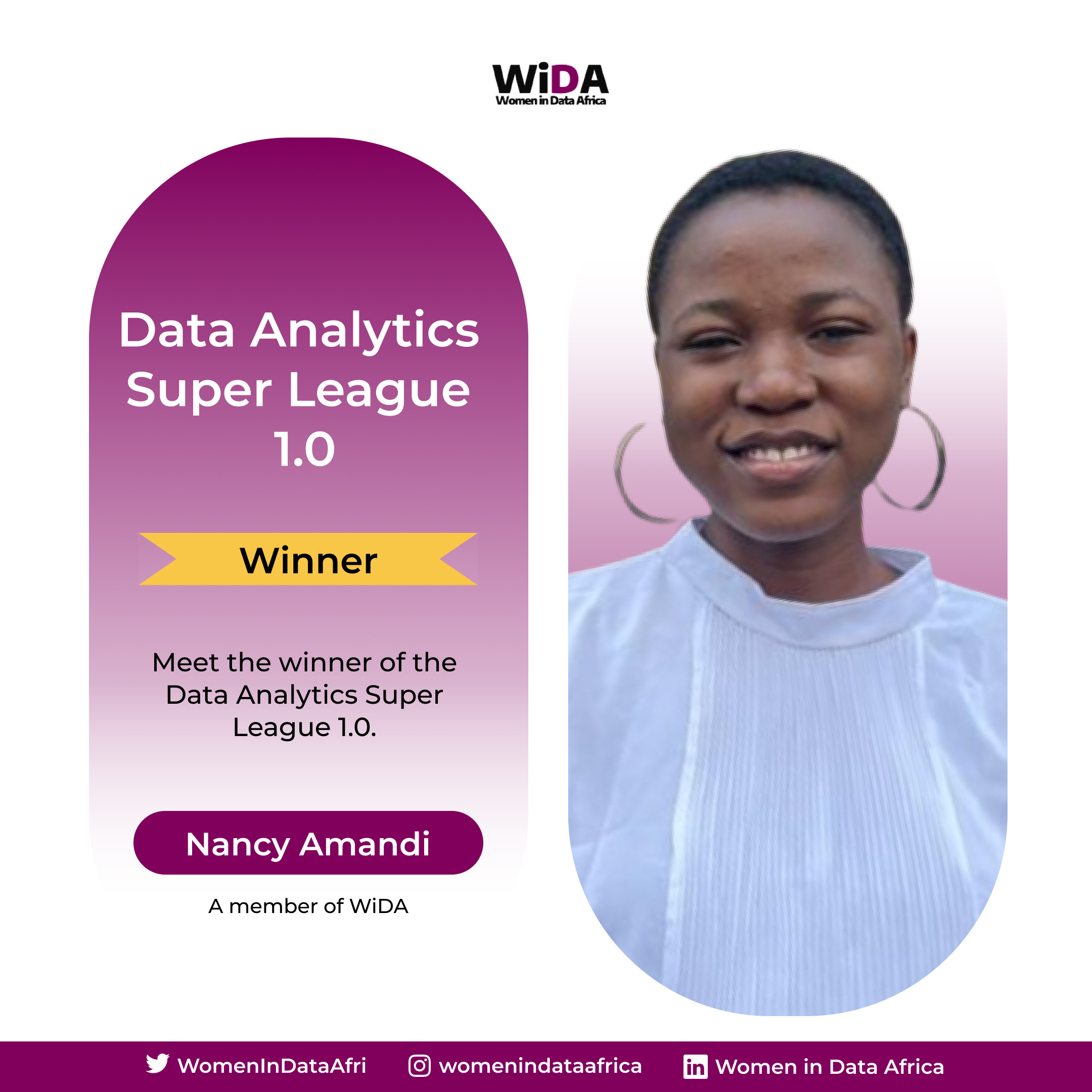 Nancy Amandi on winning the Data Analytics Super League Competition.