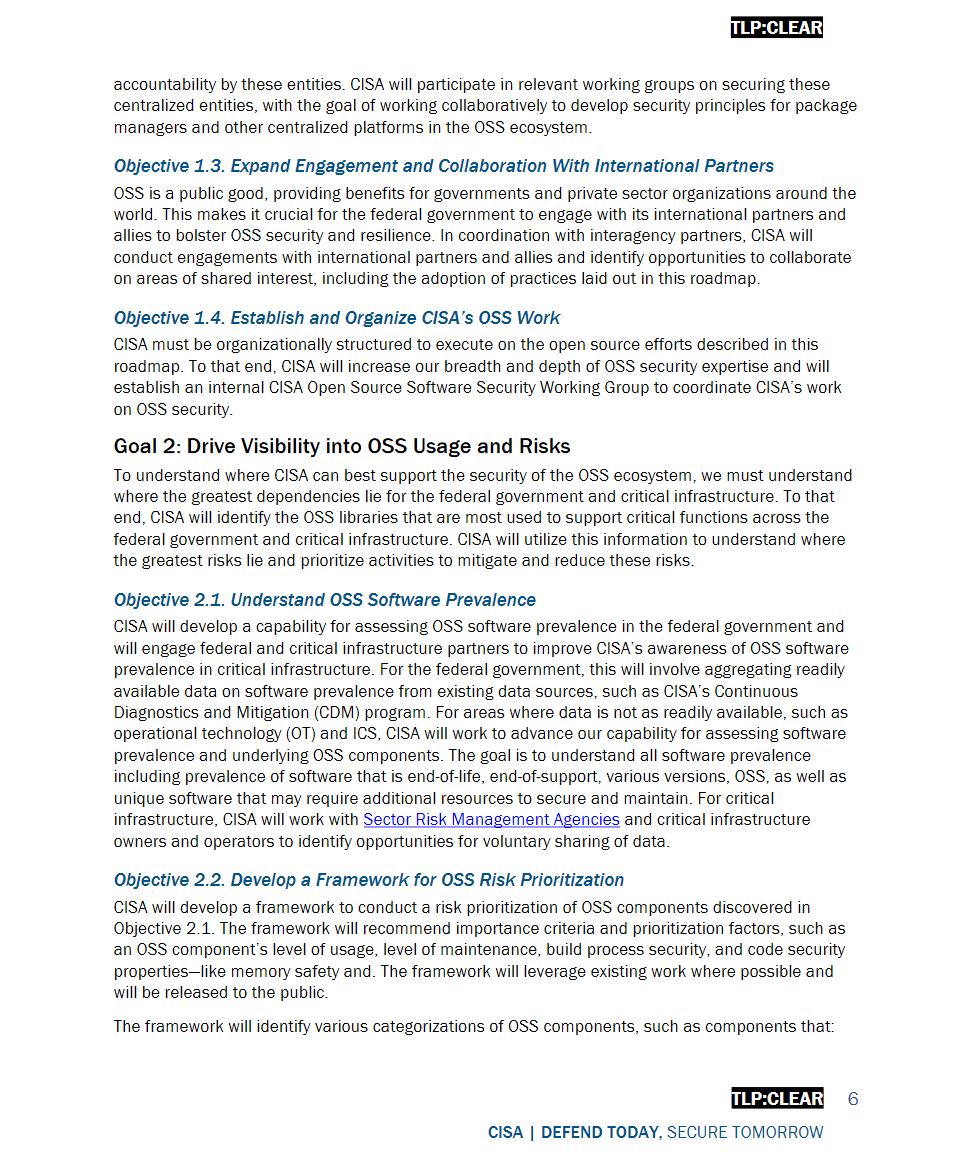 Cisa Open Source Software Security Roadmap