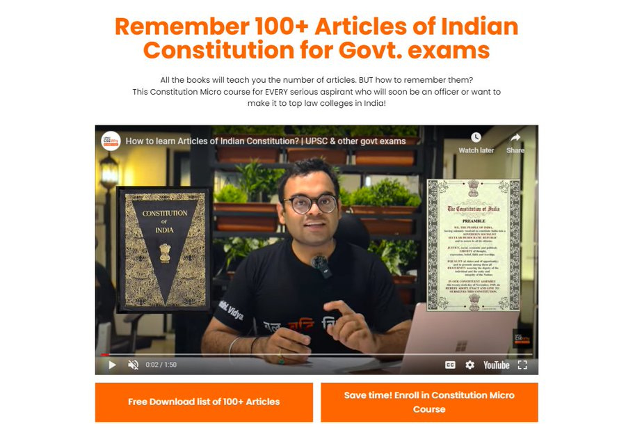 How to remember 100+ Articles of Constitution?