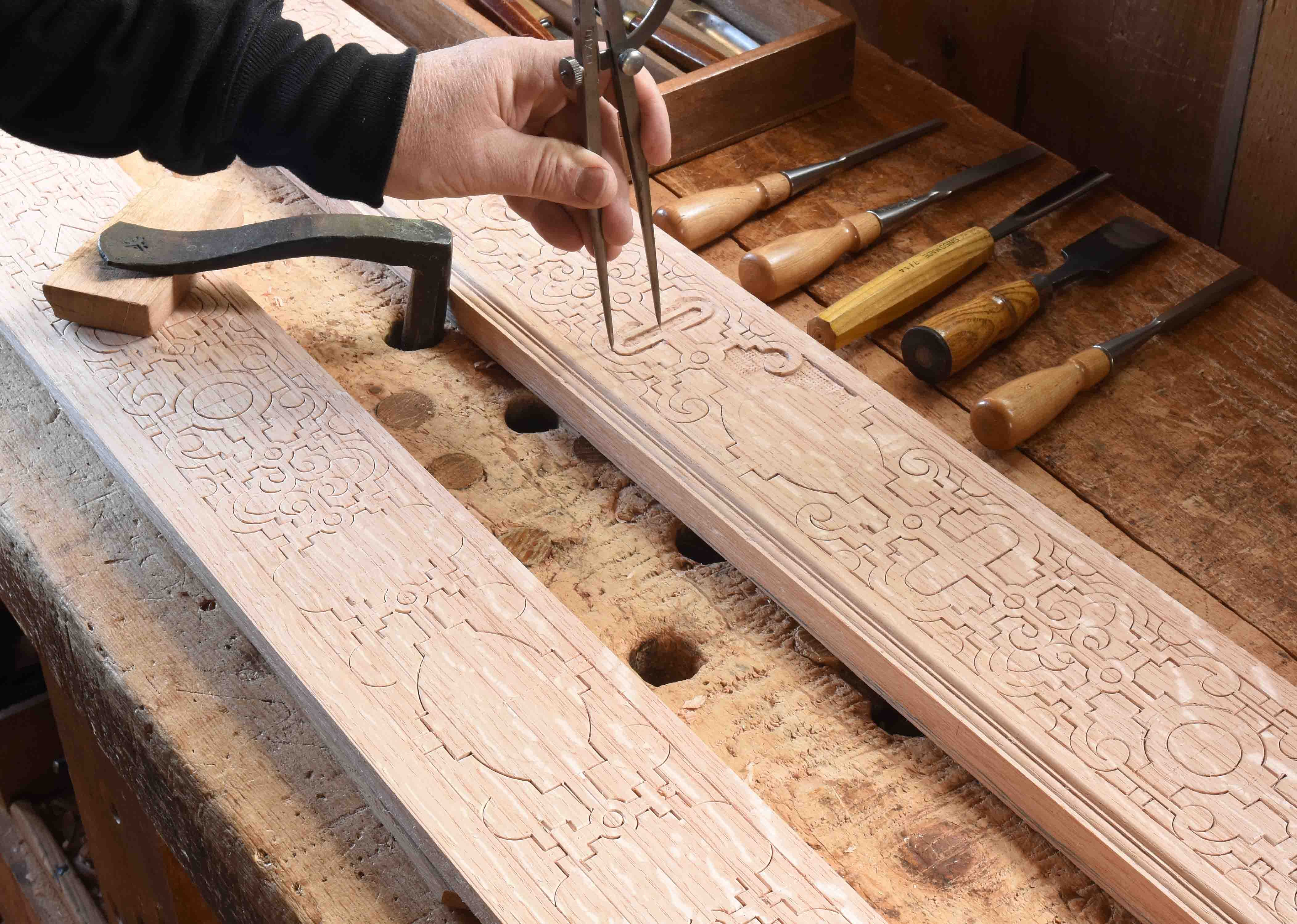 more about the strapwork carving - by Peter Follansbee