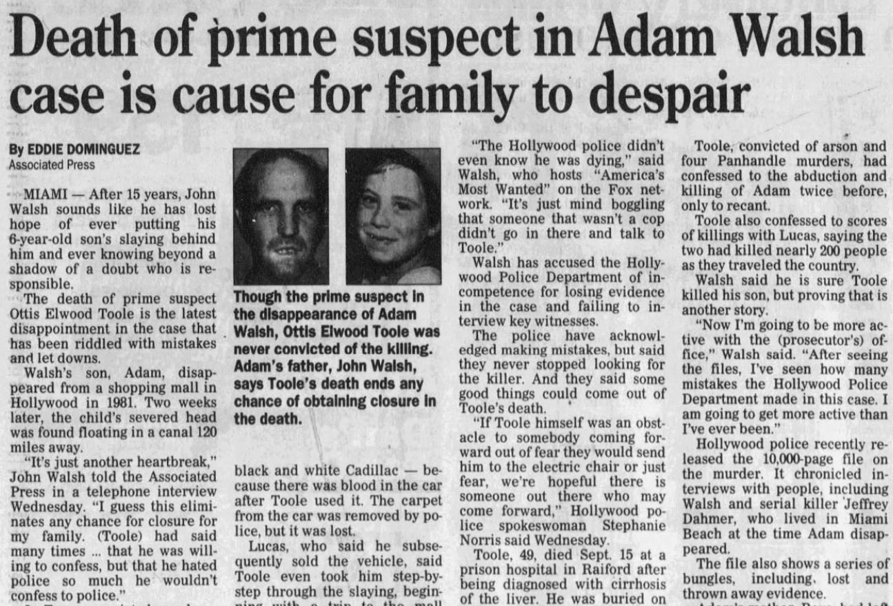 How the 1981 Murder of Six-Year-Old Adam Walsh Sparked a National ...