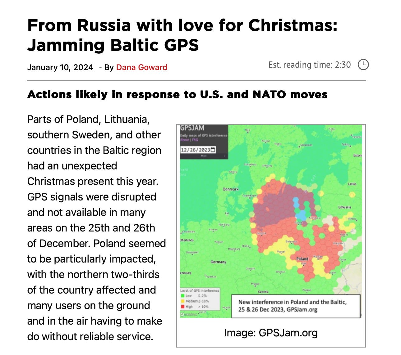 Russians jamming NATO GPS systems - by Michal Rachon