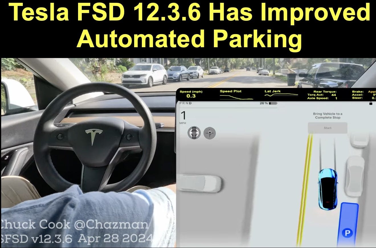Chuck Cook and Whole Mars Test Tesla FSD 12.3.6 With Improved Autopark