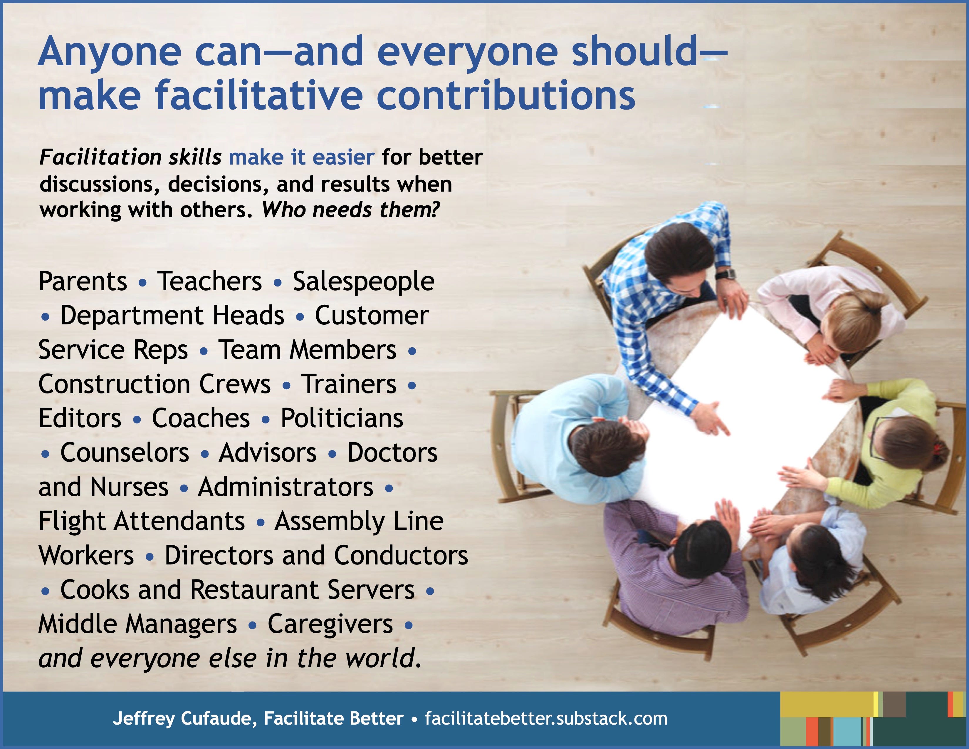 Anyone Can—and Everyone Should—Make Facilitative Contributions ...