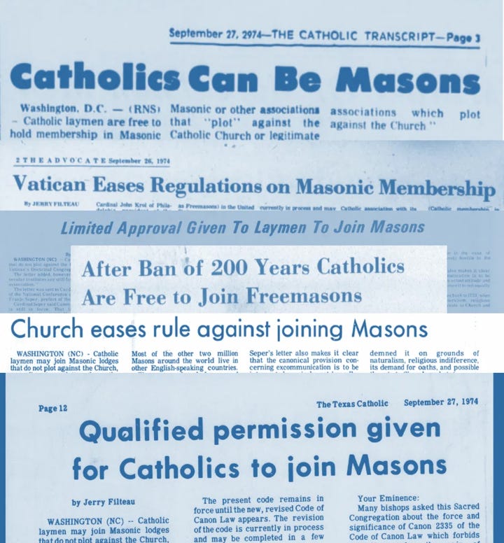 When Catholics could be Masons(?) - by Nico Fassino