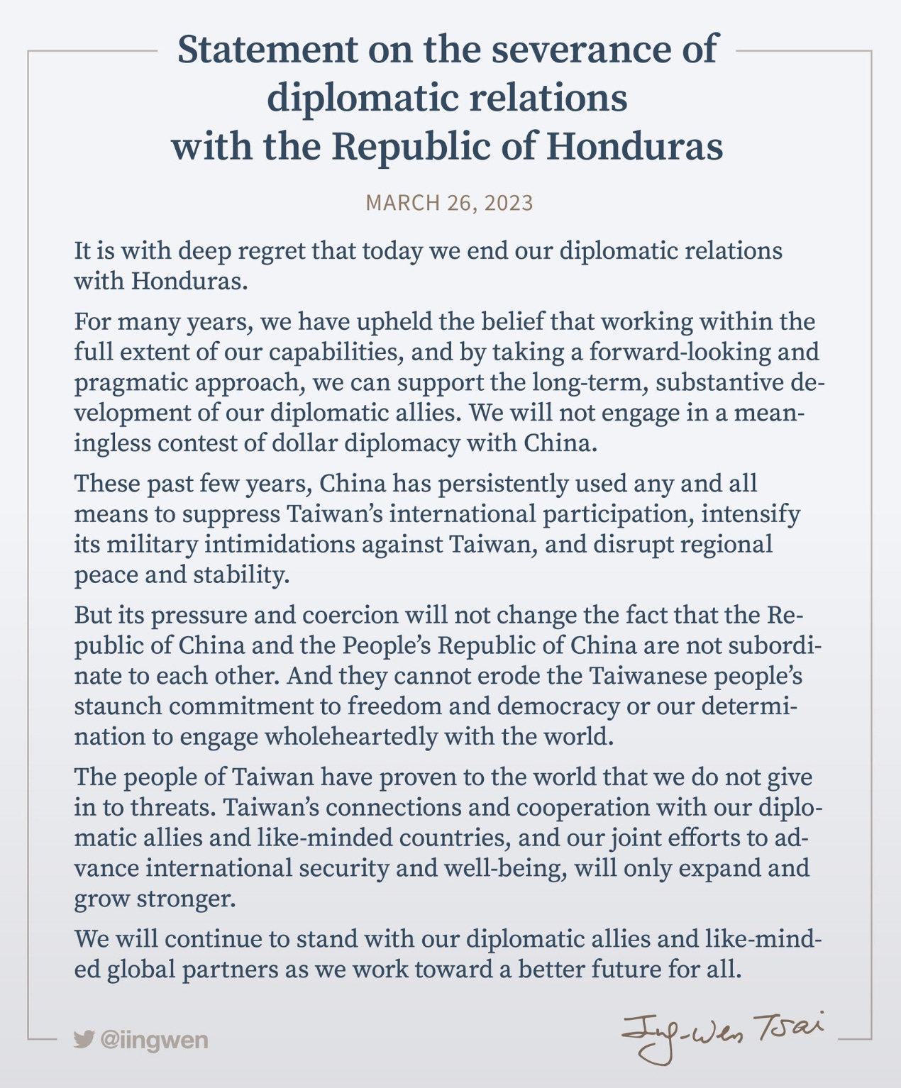 News Brief: TikTok Hearing, Taiwan's Diplomatic Isolation, Upcoming ...