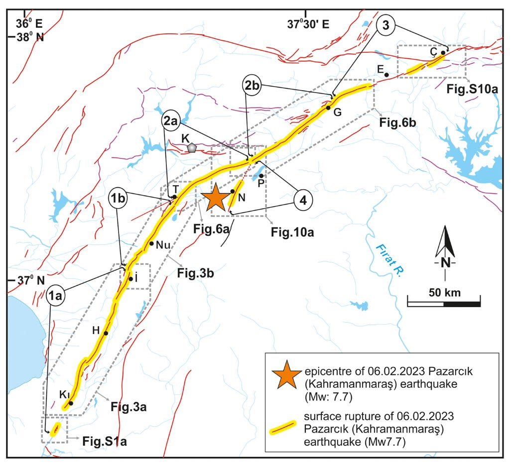 New paper documents surface rupture of the M7.8 Feb. 6 Pazarcık ...