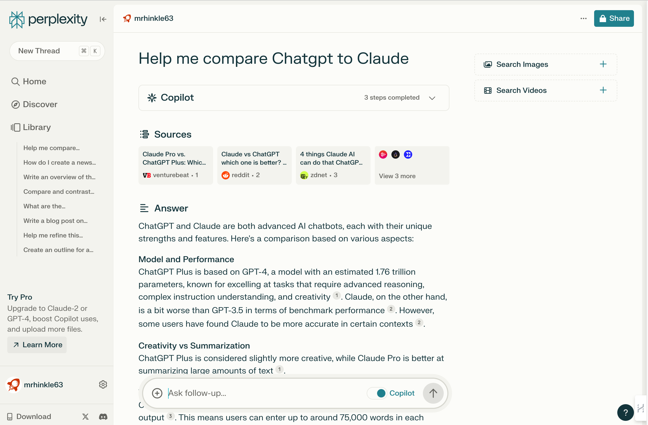 Perplexity.AI a more Capable Chatbot for Writing and Research