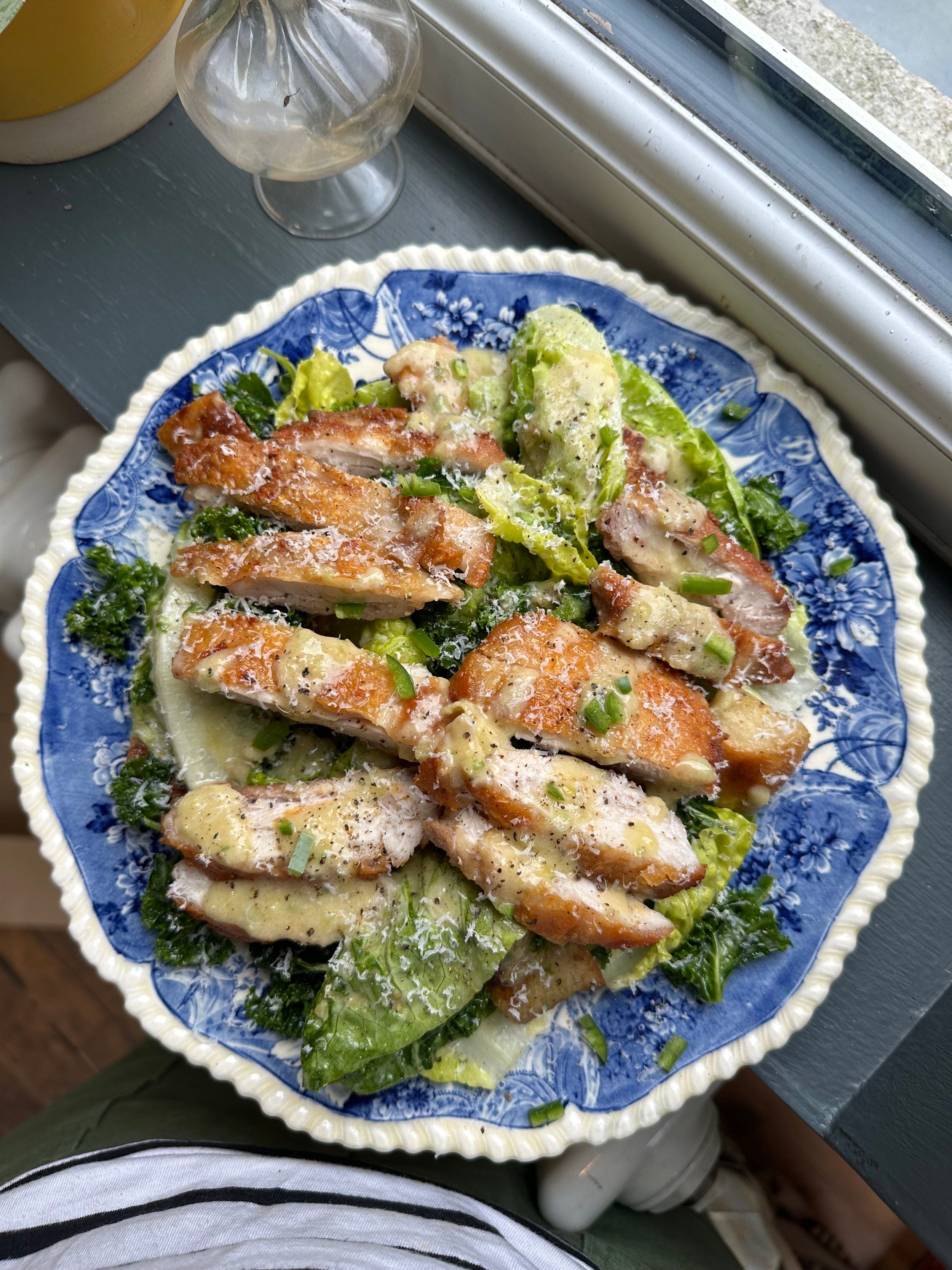 Green Chilli Chicken Caesar Salad - by Sophie Wyburd