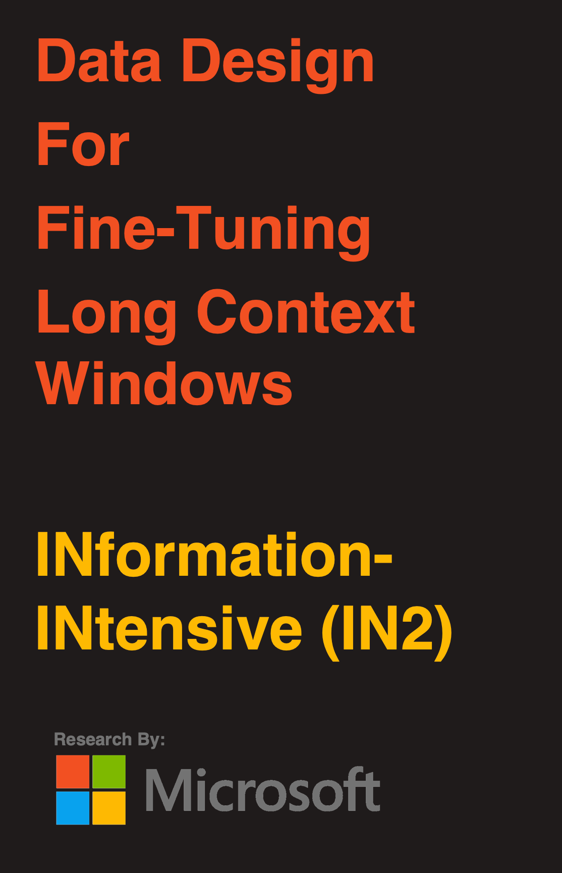 Data Design For Fine-Tuning LLM Long Context Windows