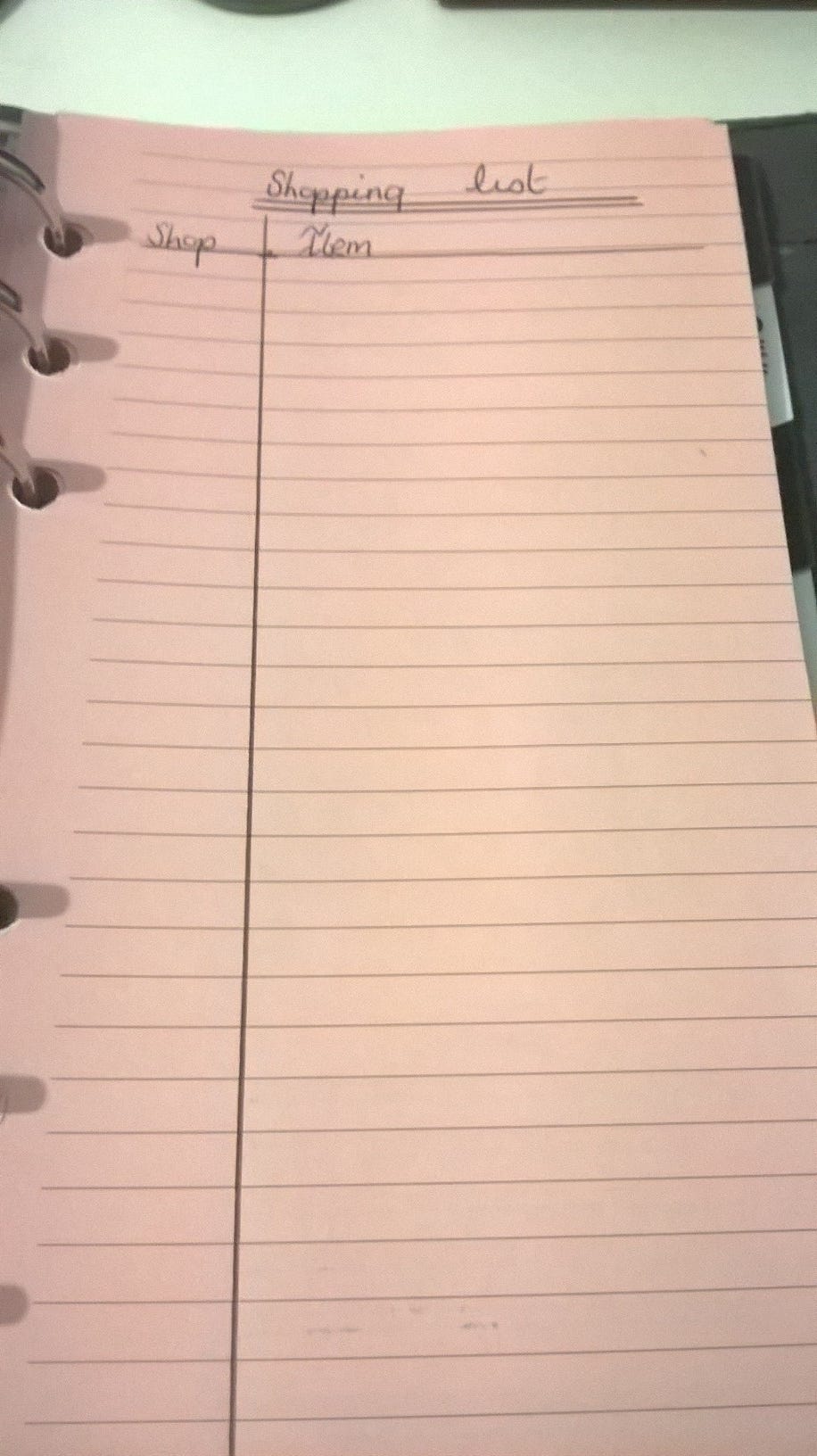 The Shopping List Insert : Two Versions - Both Really Simple.