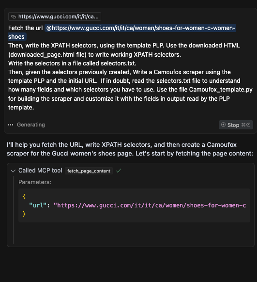 Use Cursor as web scraping assistant with MCP servers