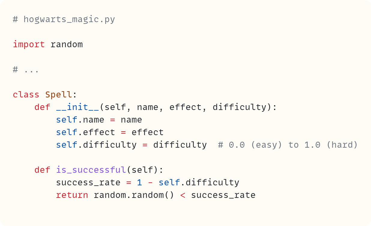 Casting A Spell • More Interaction Between Classes
