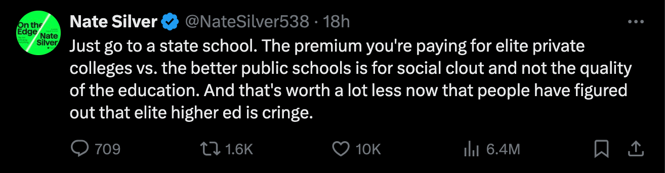 Go to a state school - by Nate Silver - Silver Bulletin