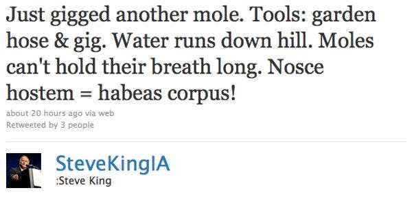 Steve King Waterboards Helpless Mole Creatures