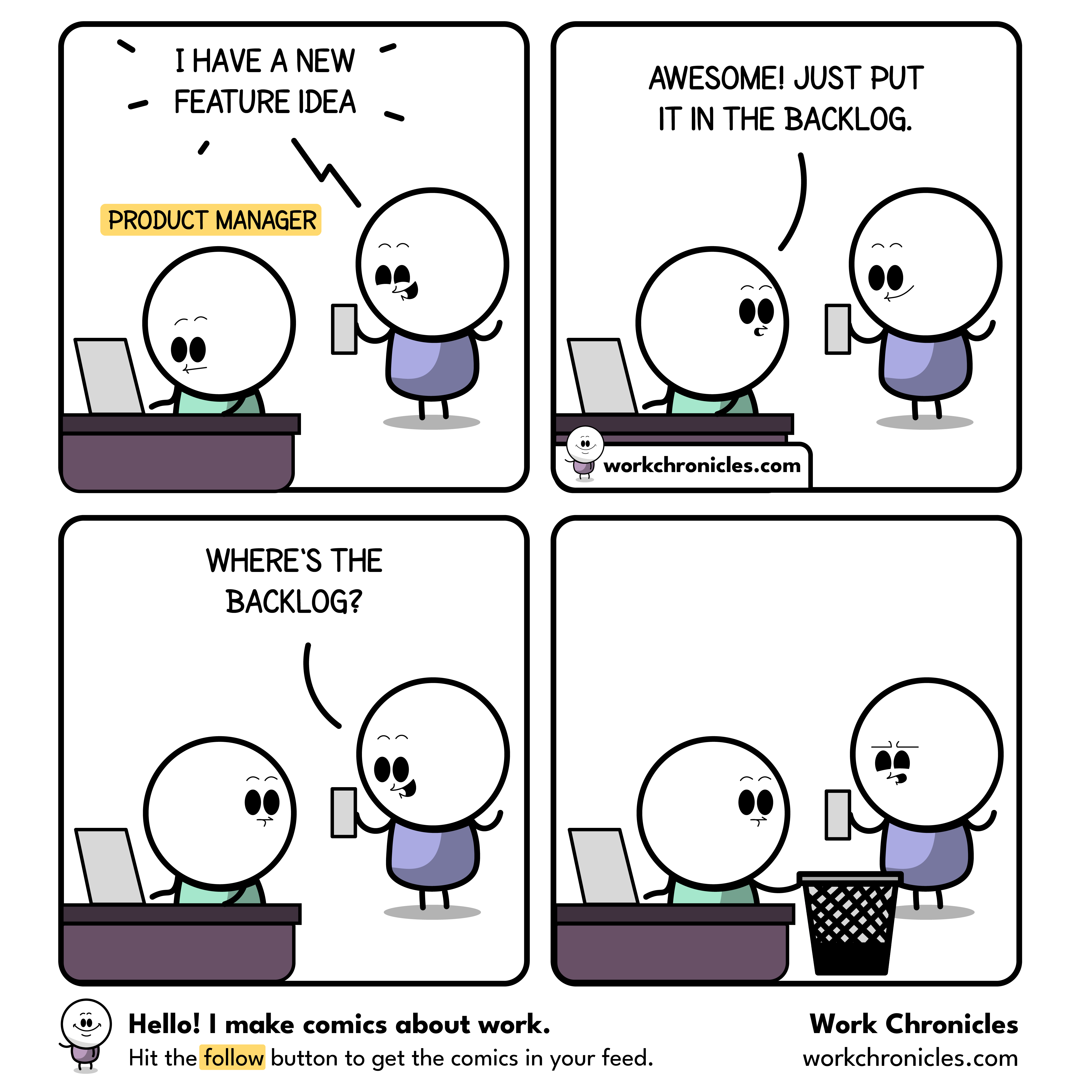 (comic) Put it in the Backlog - Work Chronicles