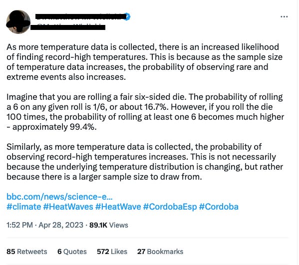Why are there more high temperature records?