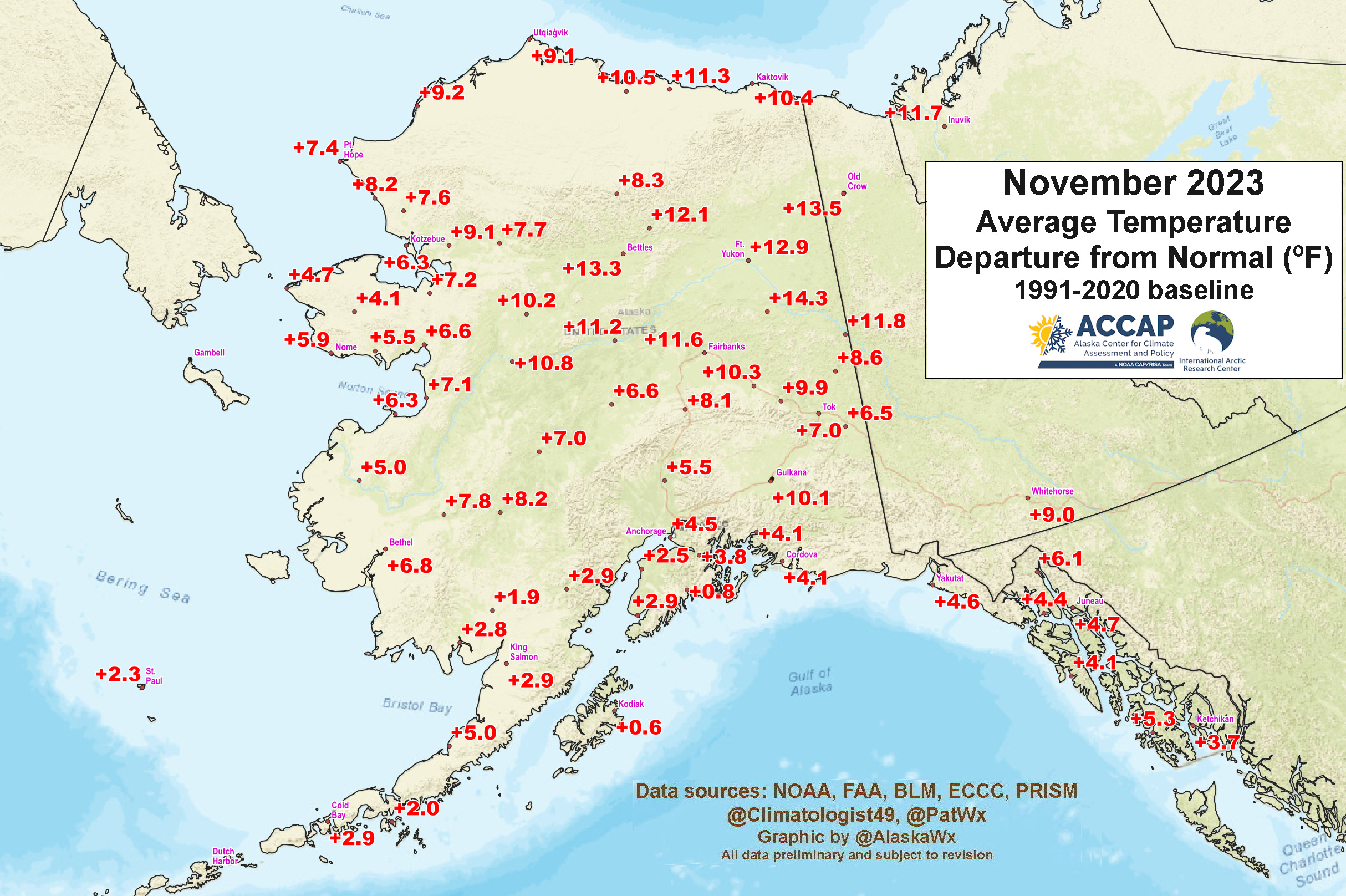 November 2023 Alaska Climate Summary - by Rick Thoman