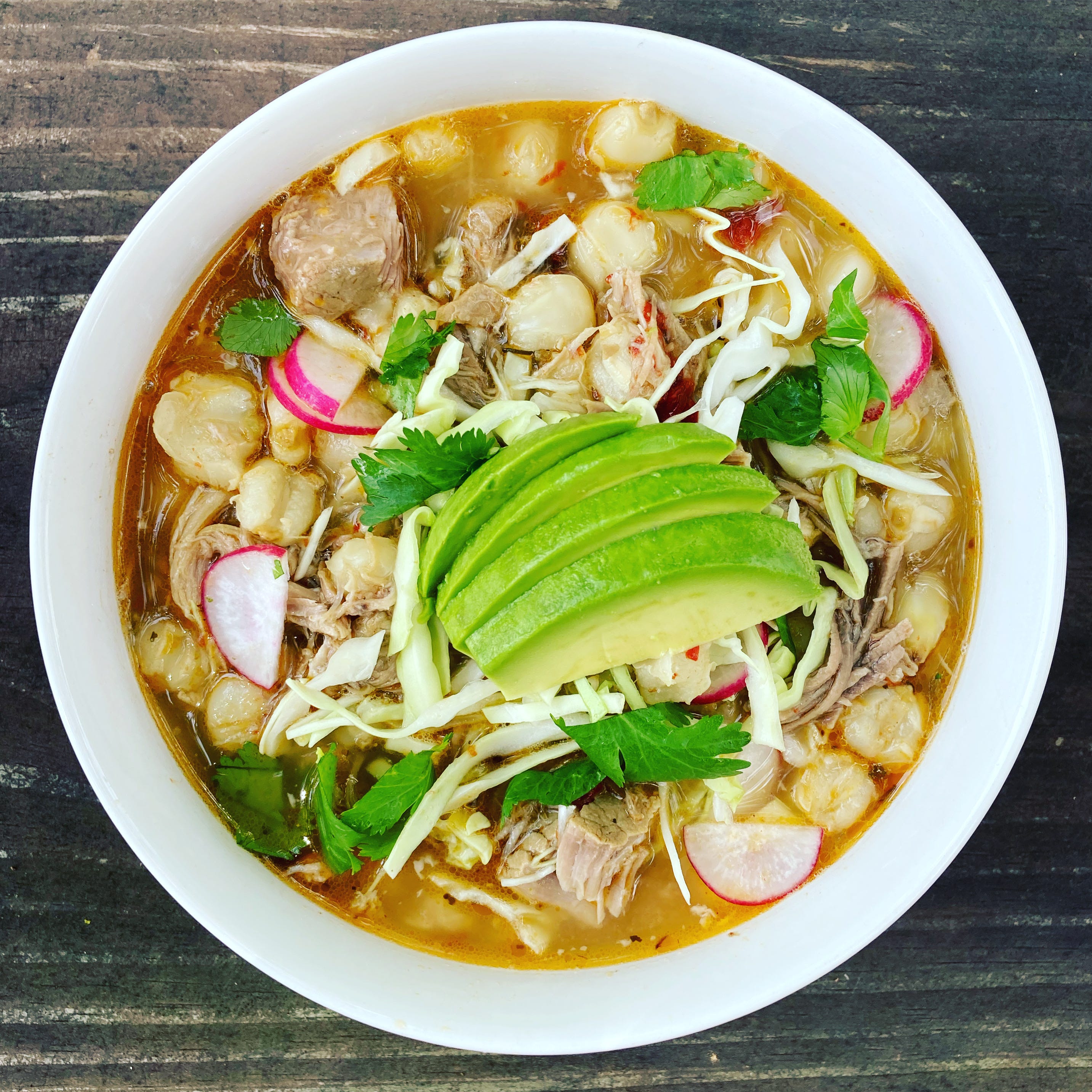 Posole Rojo (Mexican Pork & Hominy Soup)