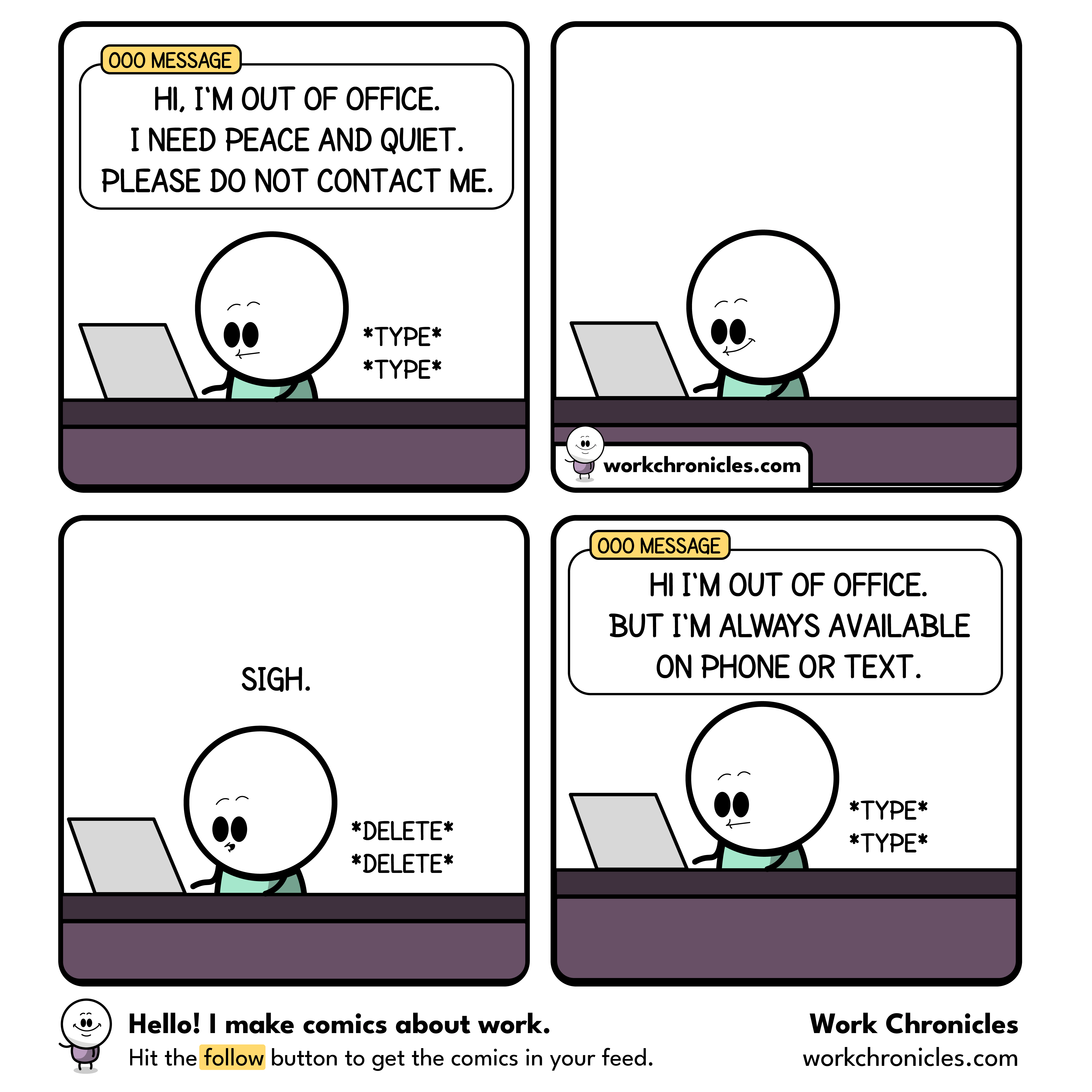 (comic) OOO message - Work Chronicles