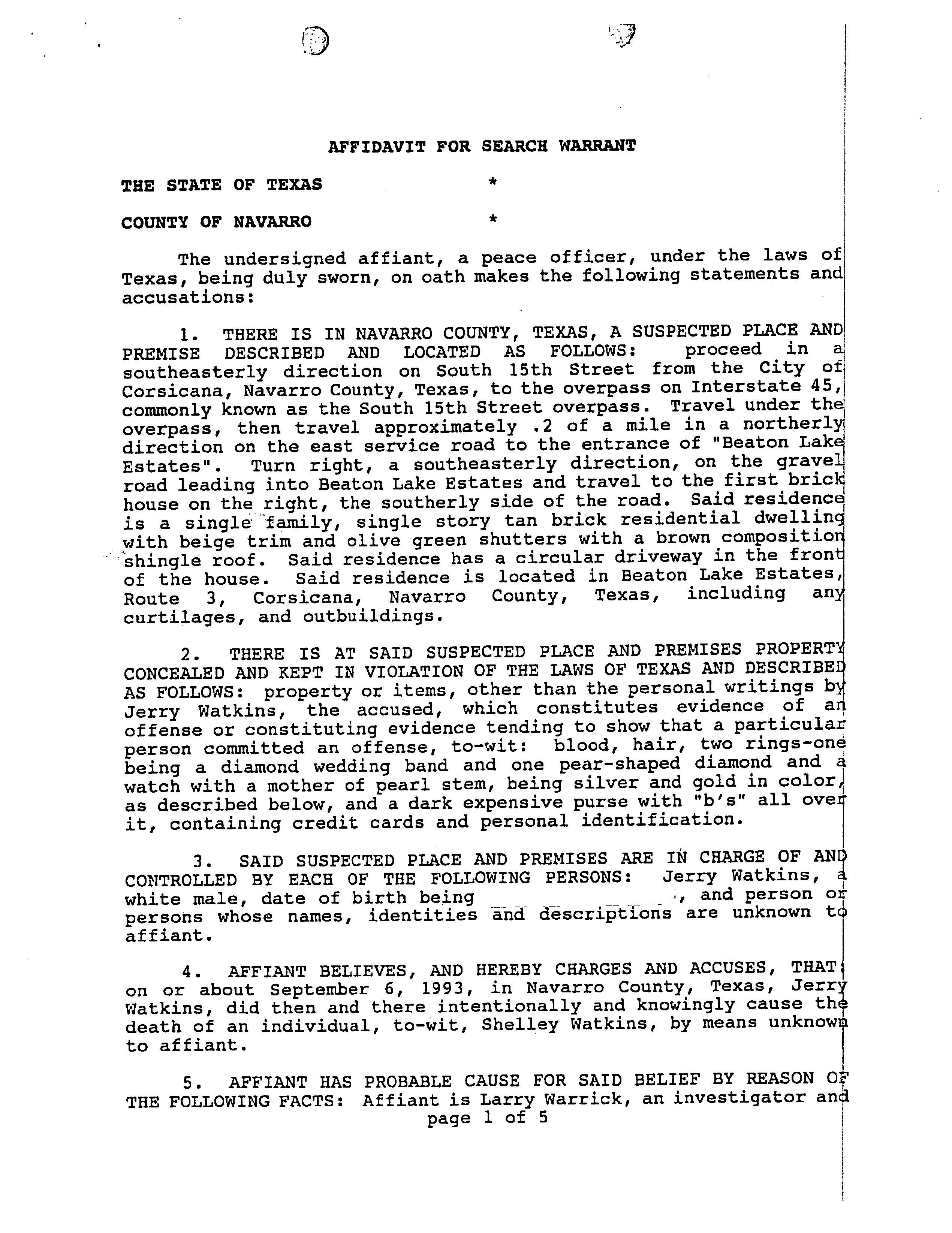 A Closer Look at that Affidavit - The Unforgotten