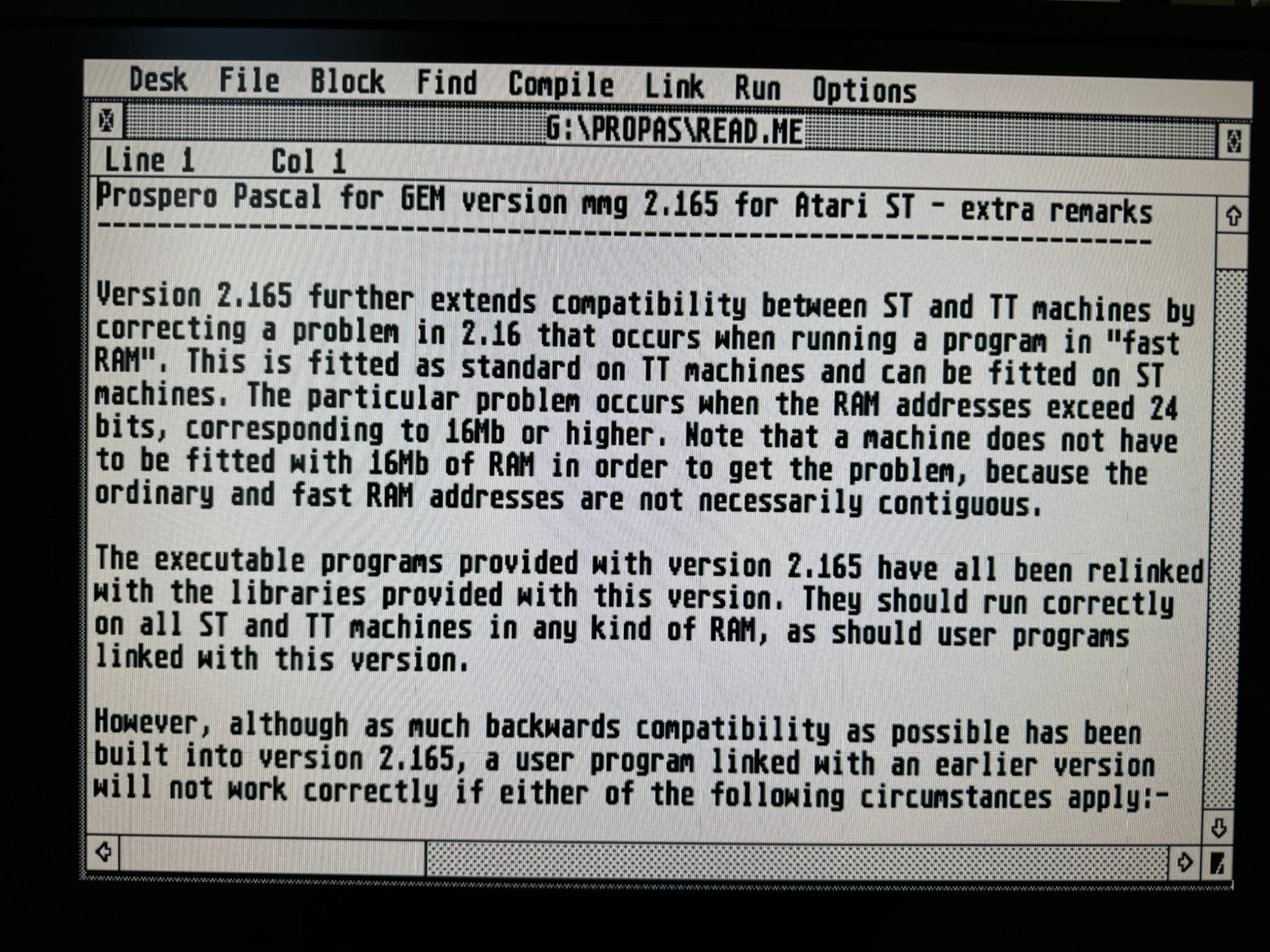 Prospero Pascal for the Atari ST - by Paul Lefebvre