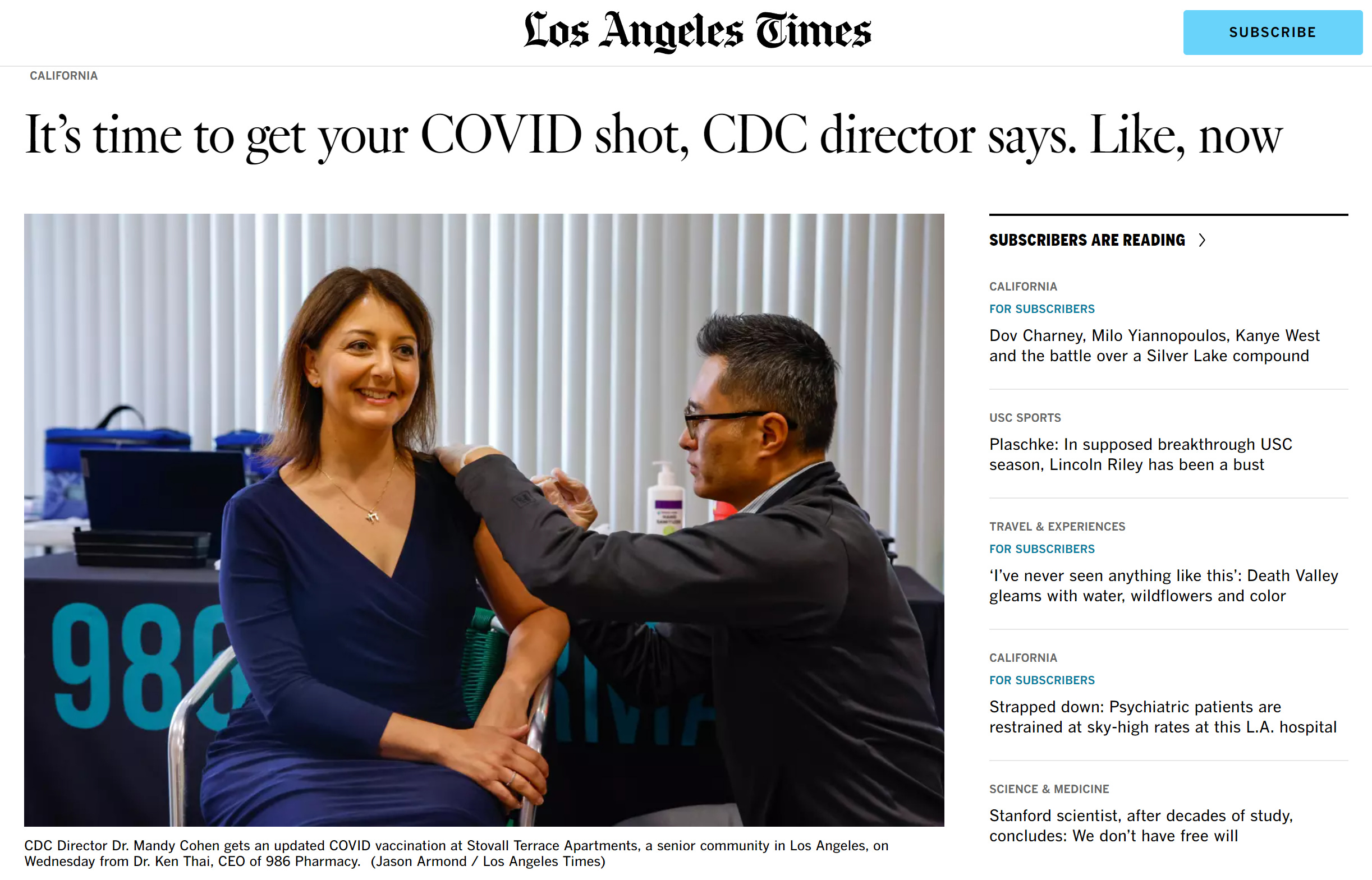 CDC Director Mandy Cohen gets XBB.1.5 Booster from Pharmacy CEO as Fall ...