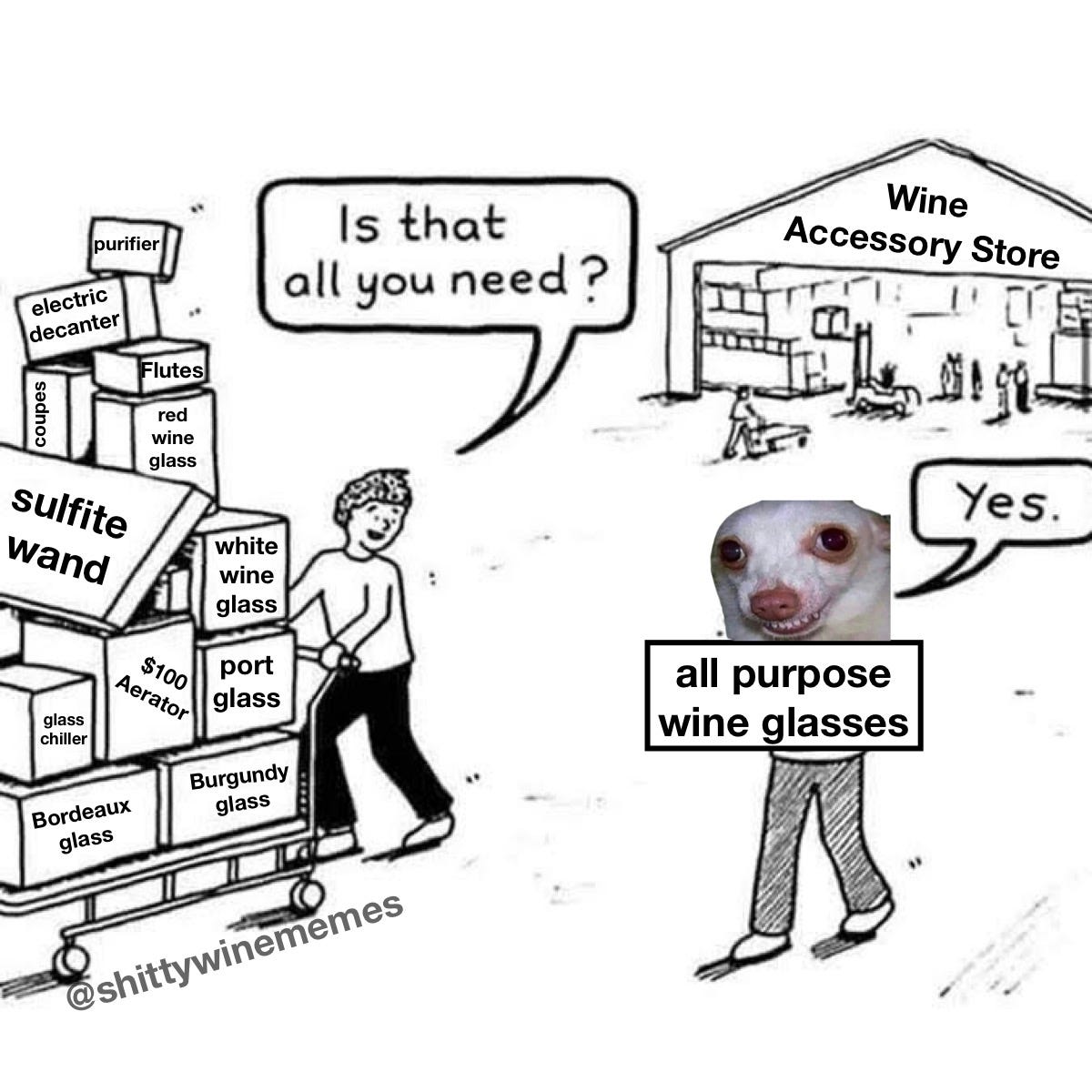 Is that all you really need? - by Shitty Wine Memes