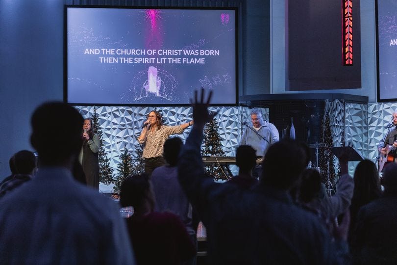 A Gallery Of The Faithful Gathering For Church. Album 16