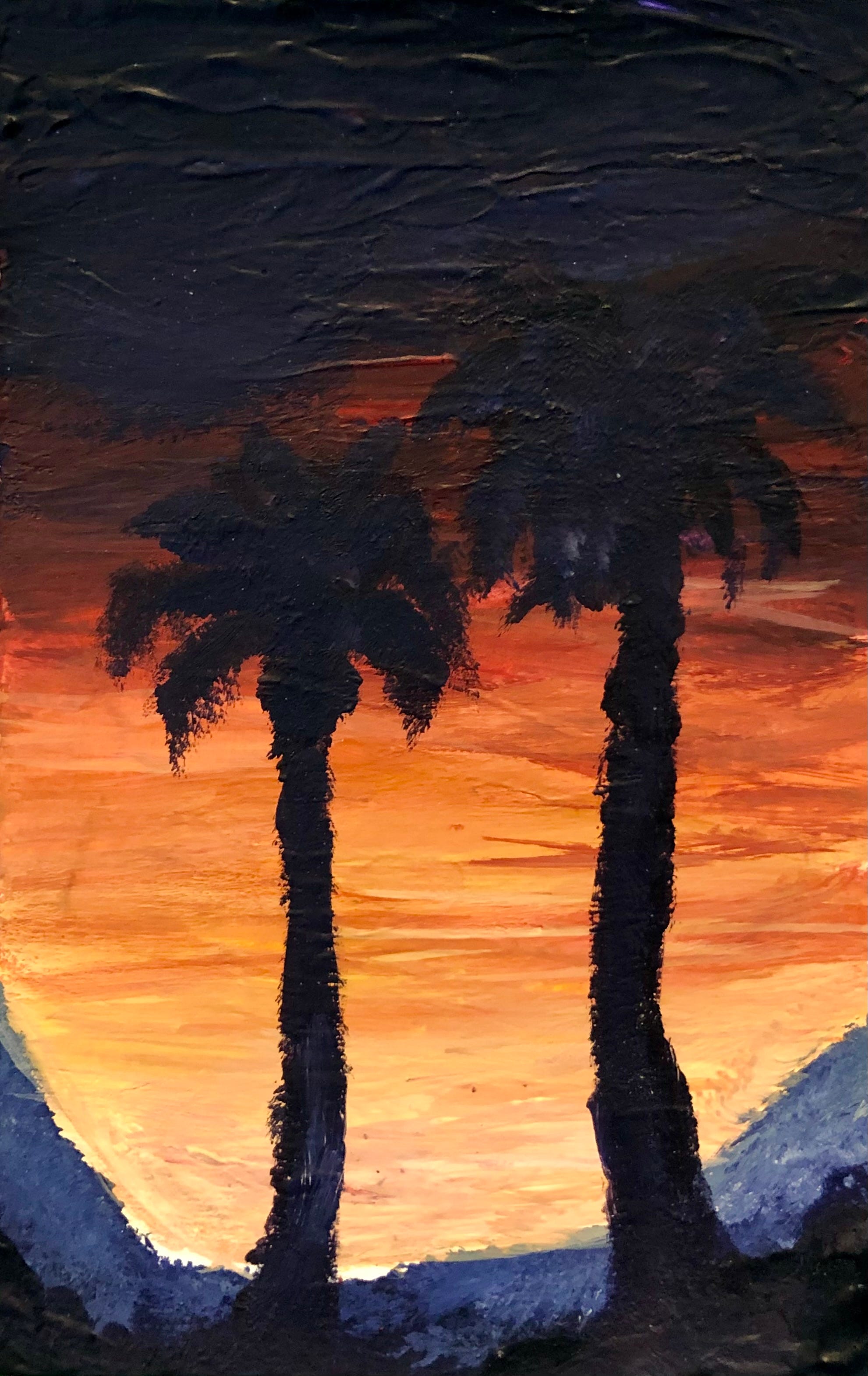 Post-Op Palm Trees - by Susan Lasater - Titanium Blues