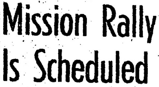 “Mission Rally Is Scheduled” from the June 7, 1956 Door County Advocate