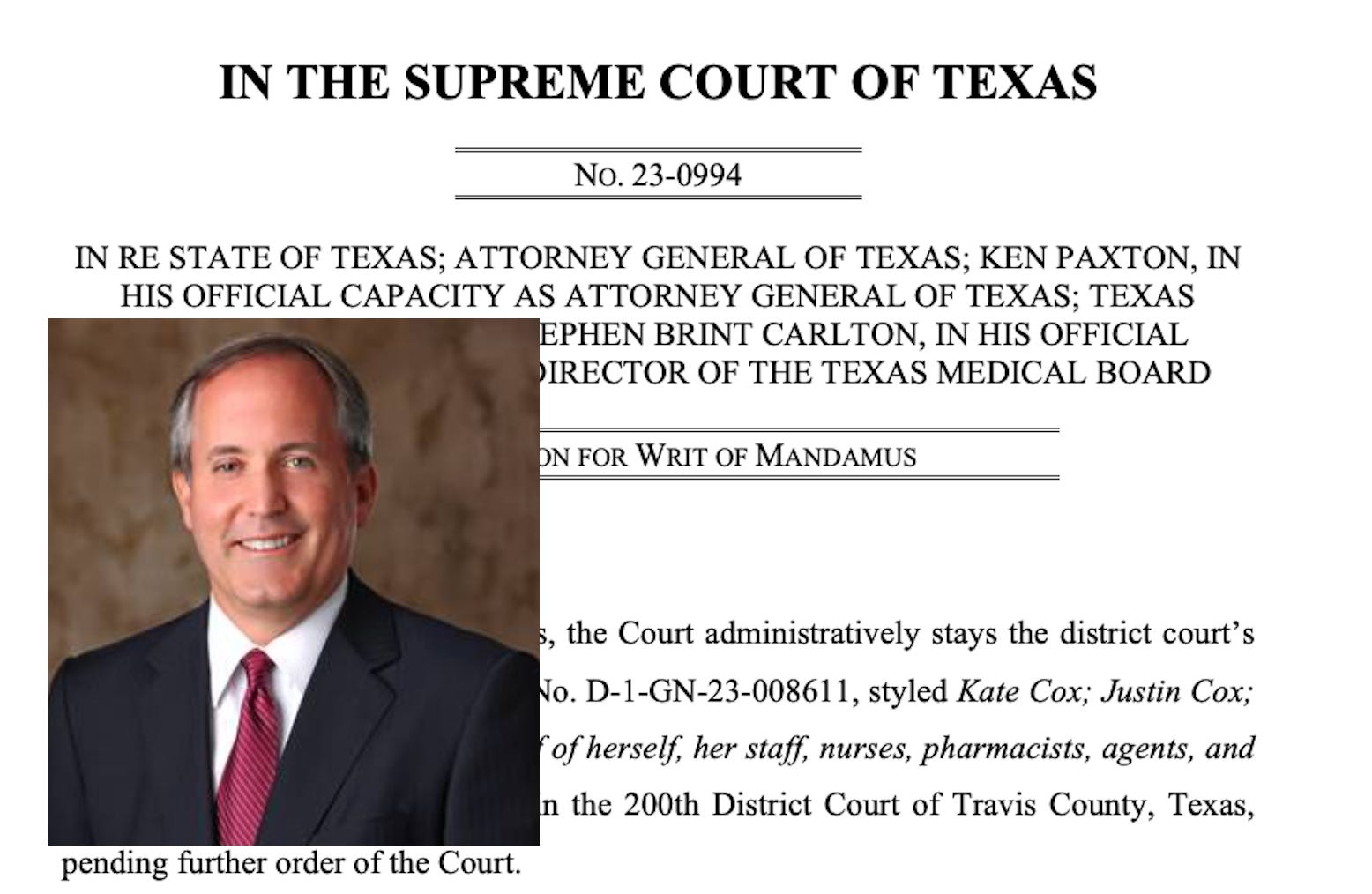 Ken Paxton tried to stop Kate Cox from getting an abortion. She left.