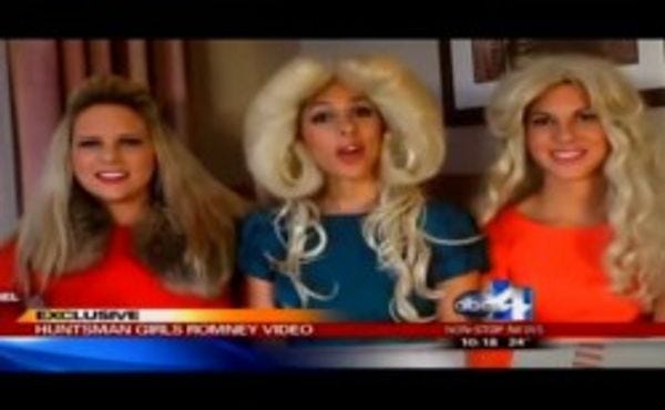 Huntsman Daughters Interview Romney Bobblehead in Lost Video