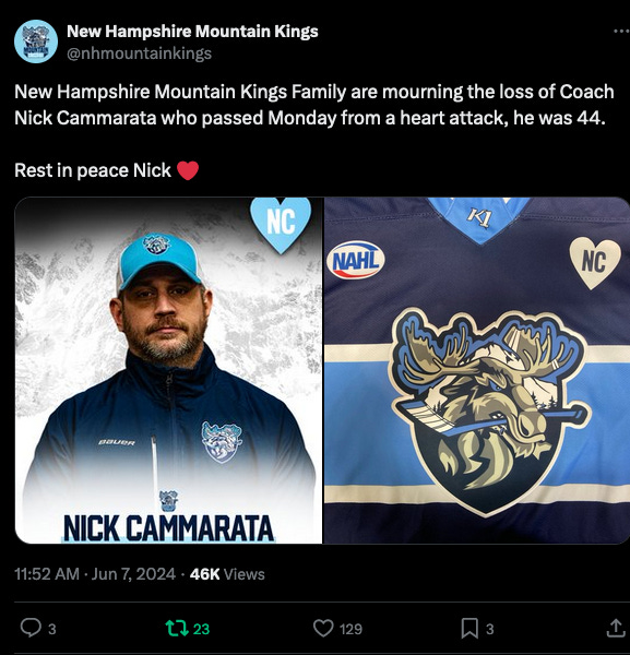 Memorial service for Nick Cammarata will be held on June 17