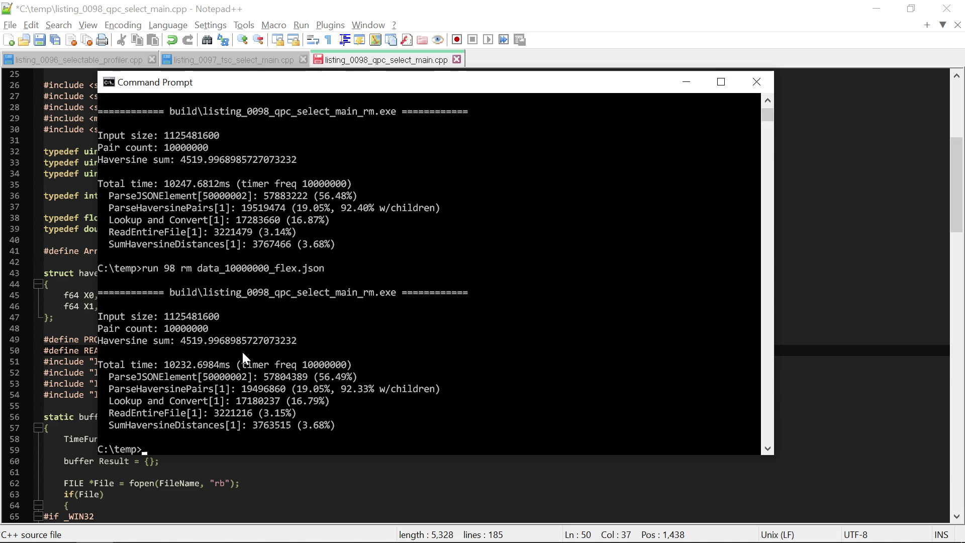 Comparing the Overhead of RDTSC and QueryPerformanceCounter
