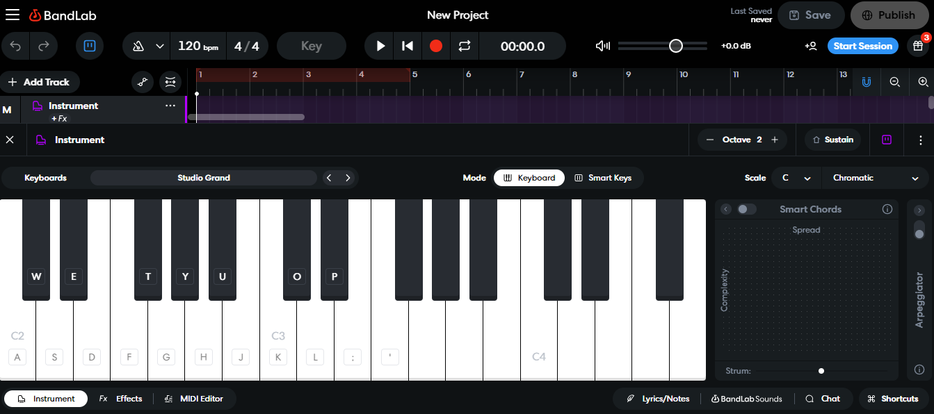 Bandlab: Creating your first track - Virtual Instrument Track