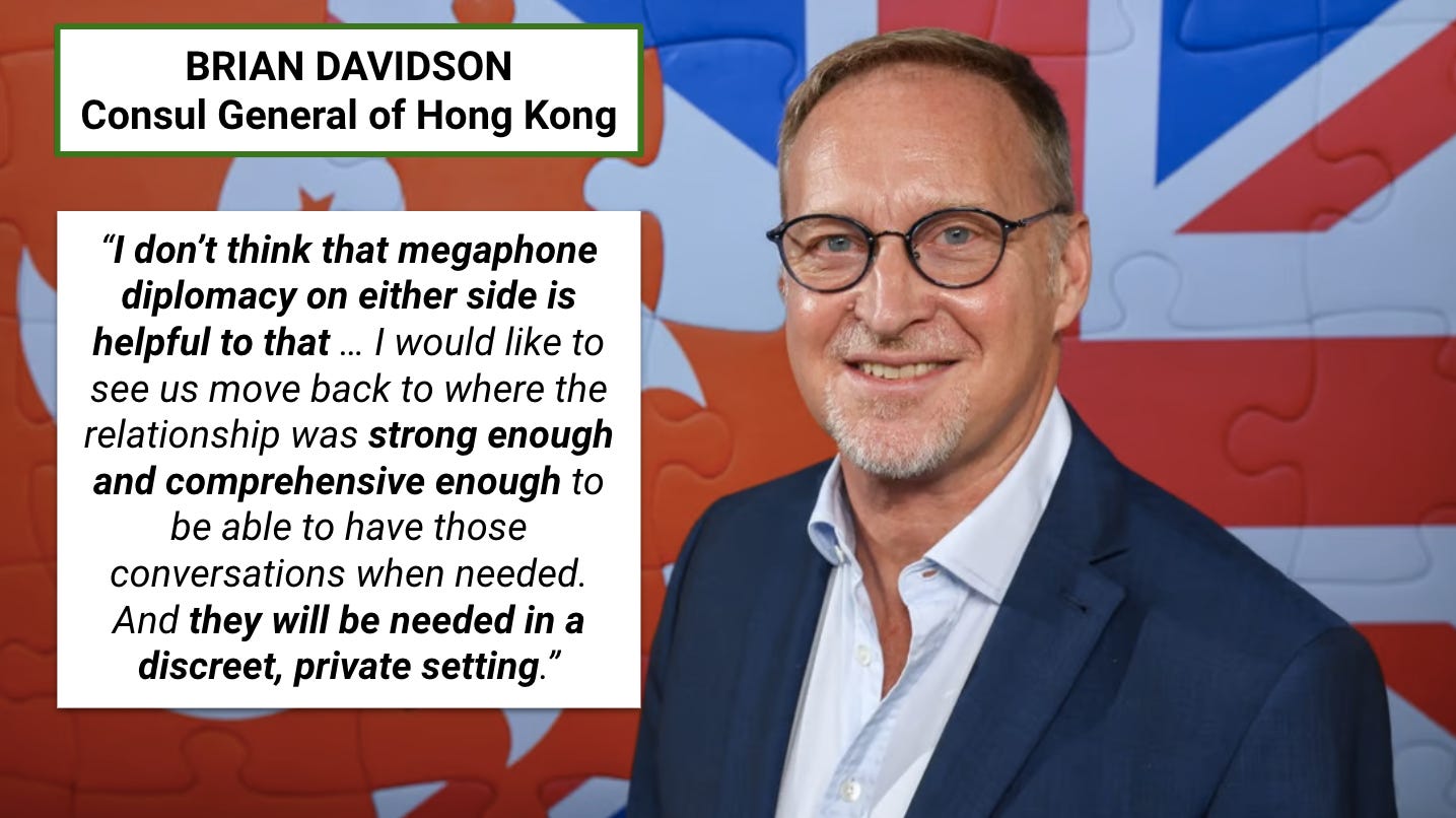 Coronation meetings, Senior British diplomat on Hong Kong, HSBC