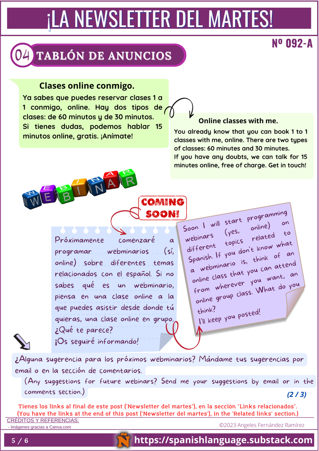 📰Tuesday's Spanish Language Newsletter! (092-A)