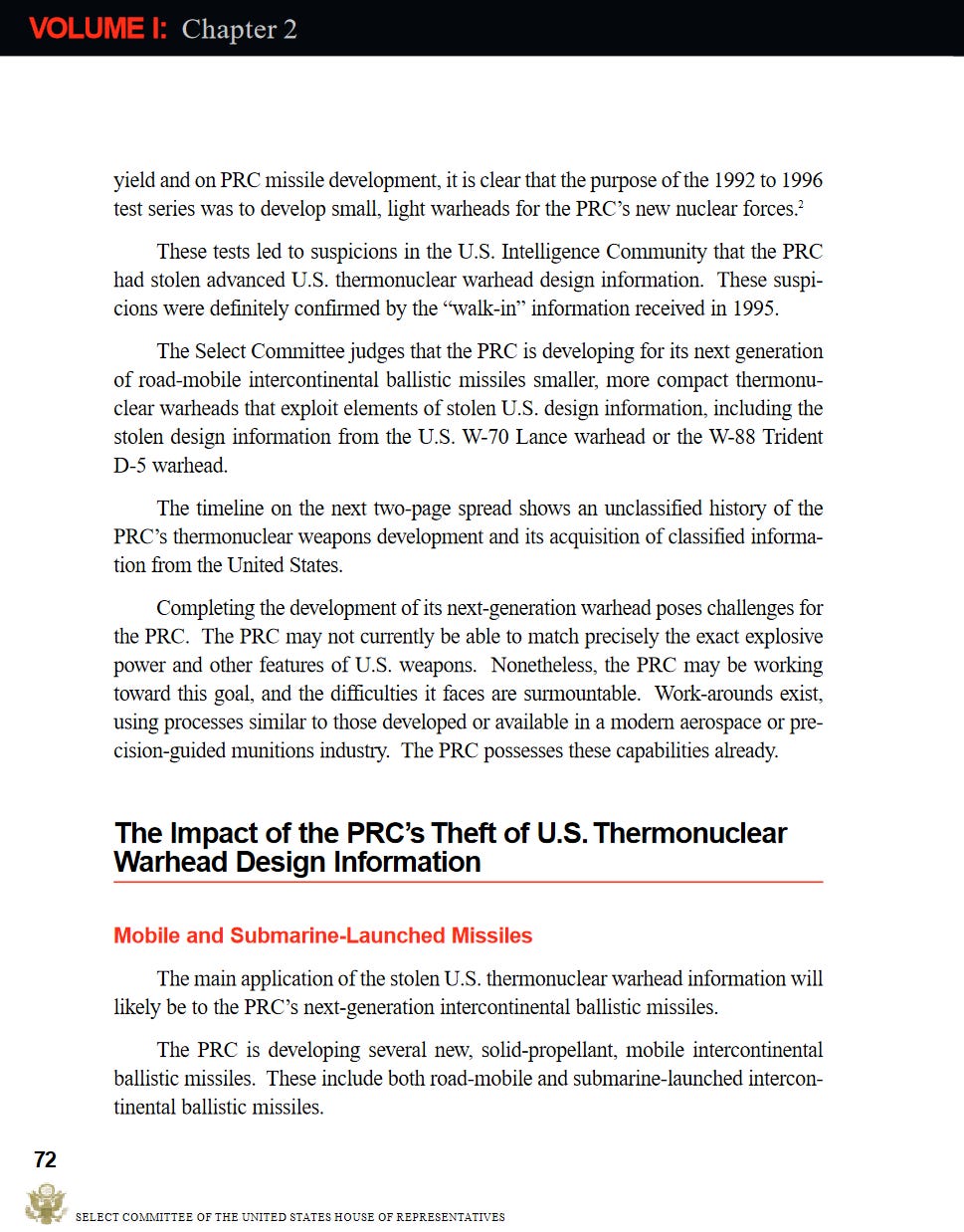 US House Of Representatives: PRC (Chinese) Theft Of U.S. Thermonuclear ...