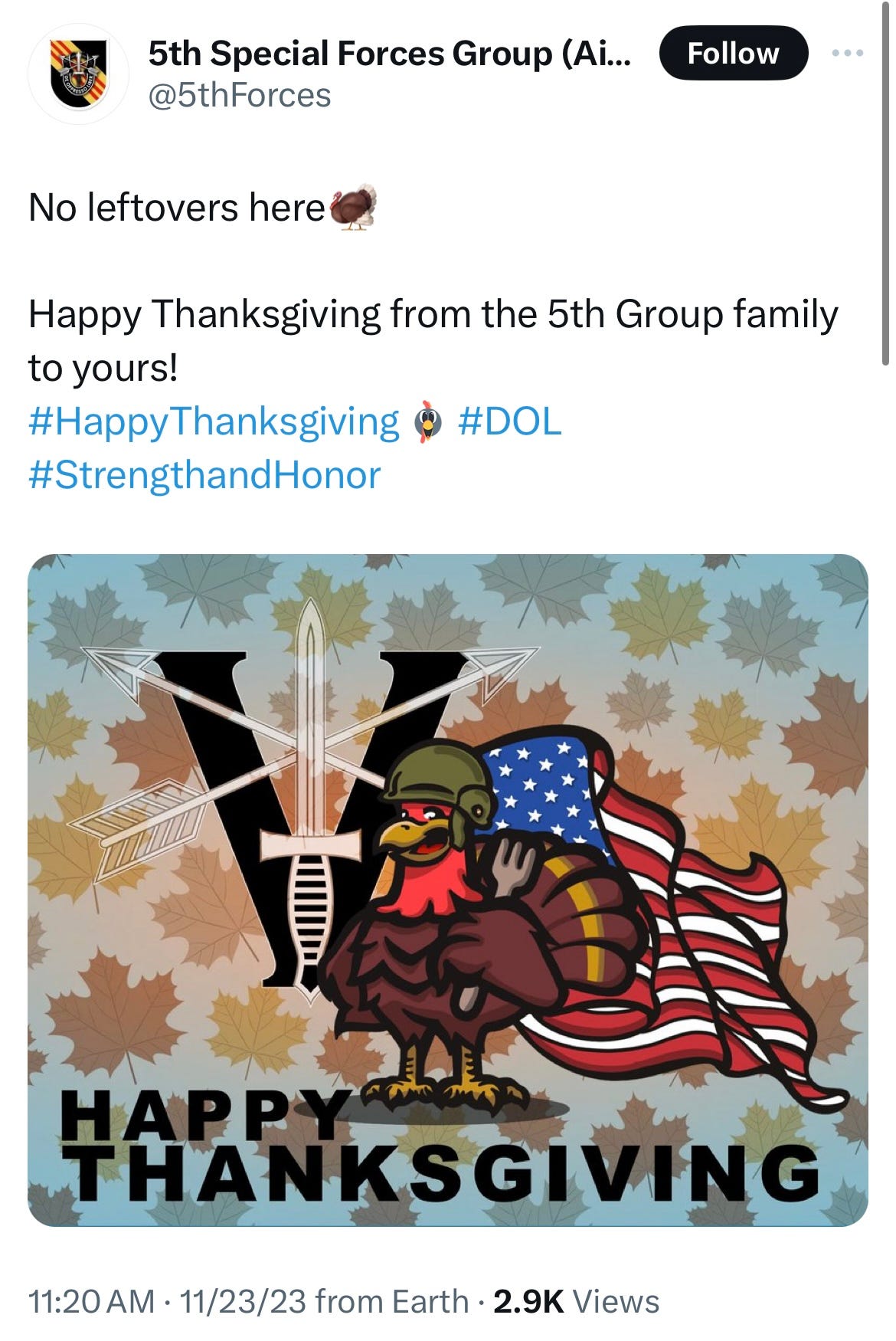 Behold Cringe Thanksgiving Tweets From Our National Security State
