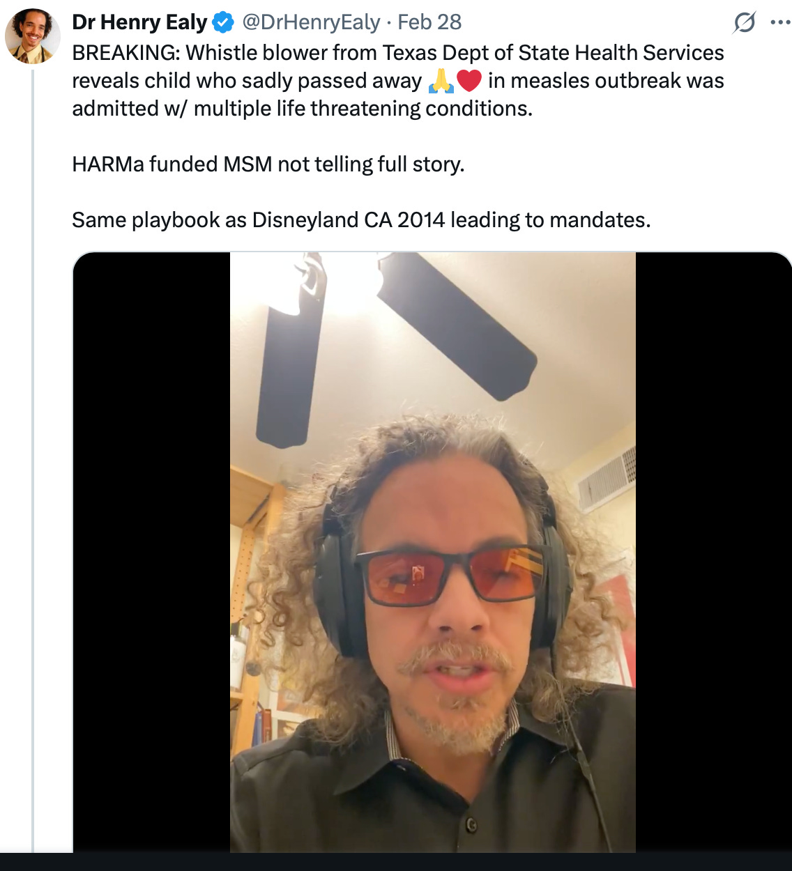 Dr. Henry Ealy Says Texas Dept. Of Health Services Source Told Him ...