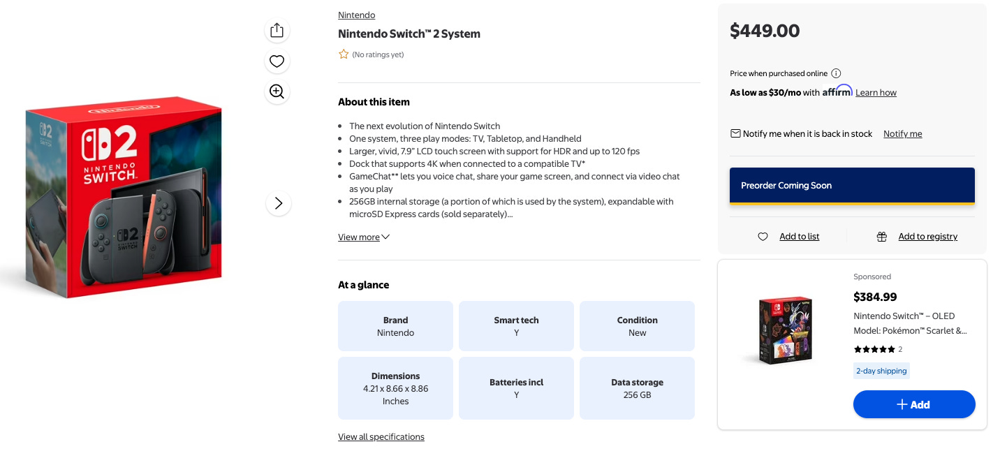 Switch 2 release date vs pre-order: Nintendo's new console timeline