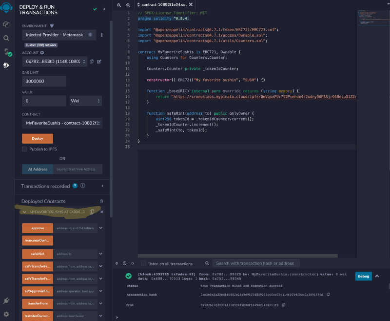 Cronos Developer Series Create And Deploy A Smart Contract With Openzeppelin Wizard And Remix